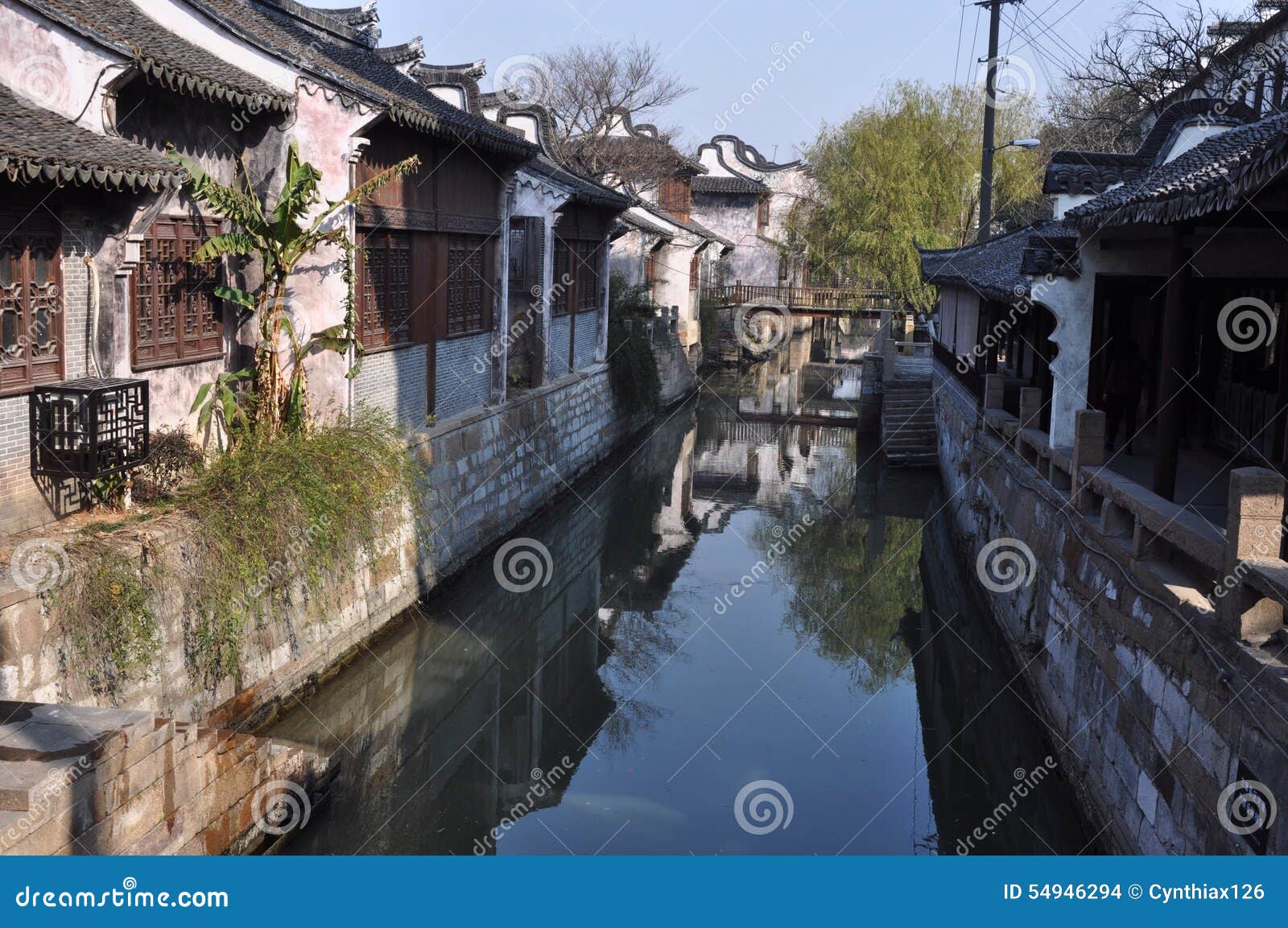 Morning town stock photo. Image of river, inverted, reflection - 54946294