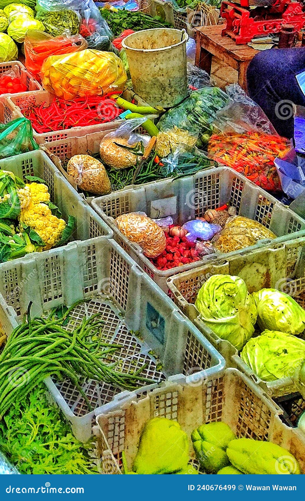 Morning with Vegetables Market Stock Image - Image of life, longbean ...
