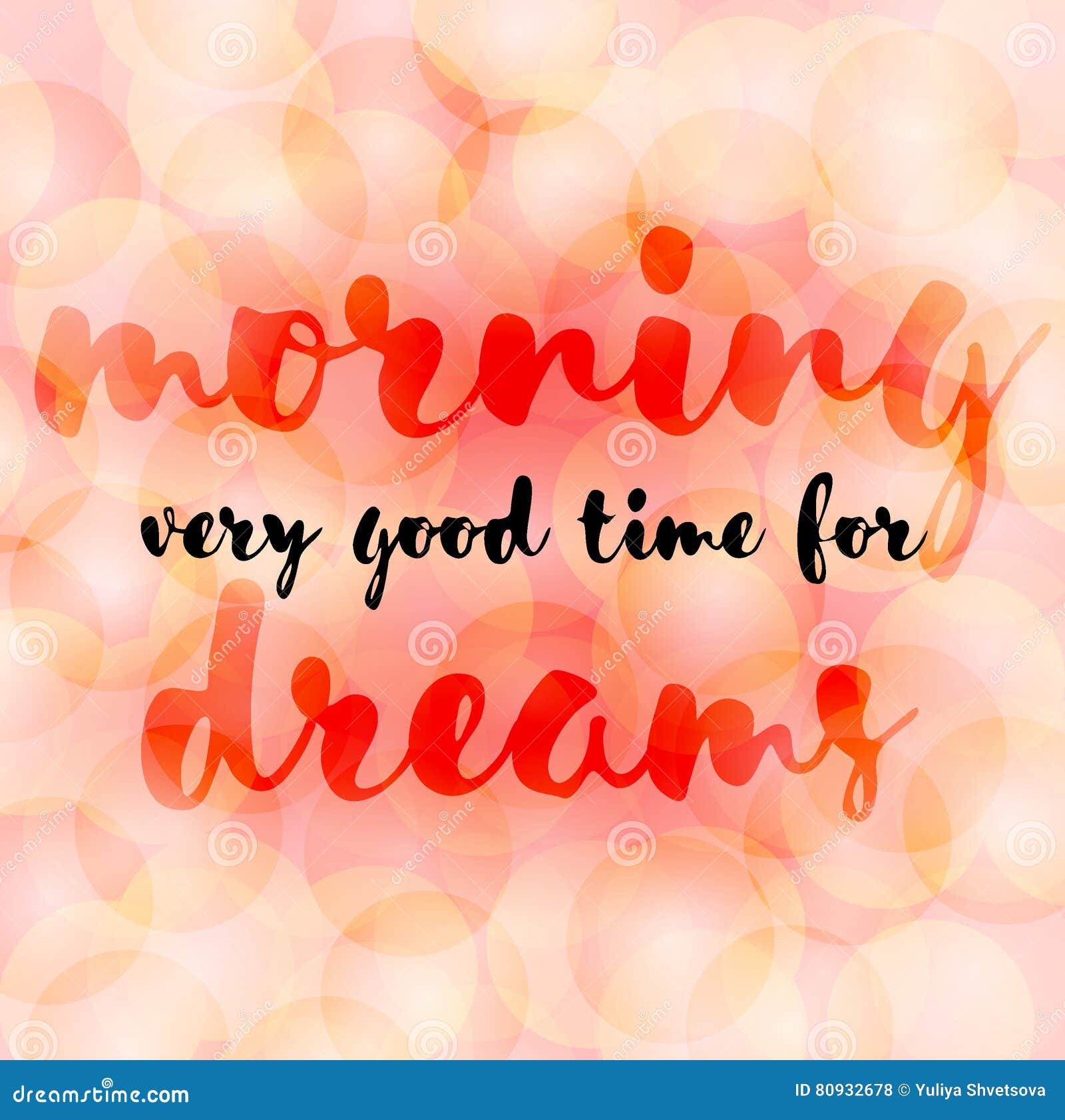Morning Very Good Time for Dreams. Stock Vector - Illustration of black ...
