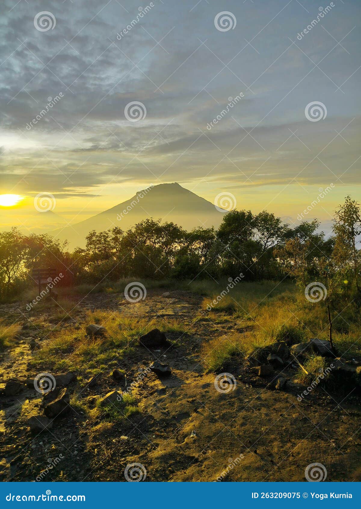 Morning Vibes in Sunrise Camp Sindoro Mountain Stock Image - Image of ...