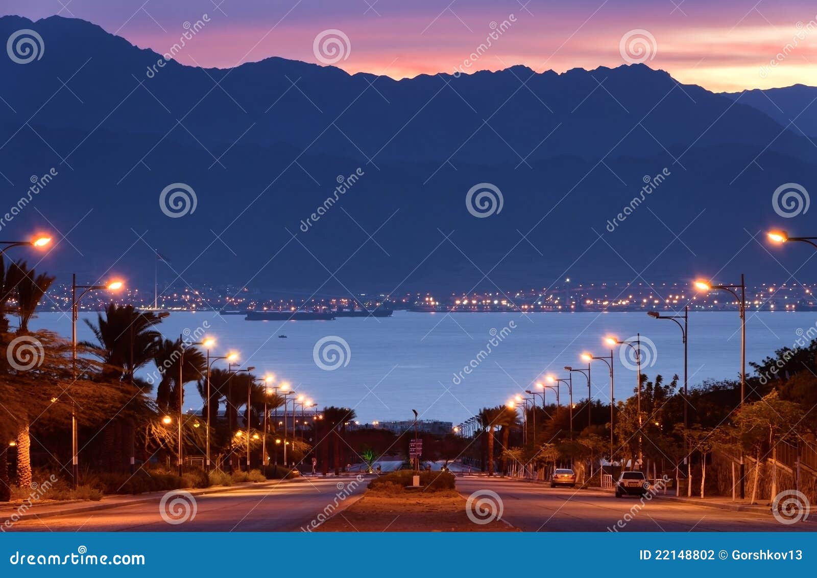 Morning View on the Aqaba Gulf, Eilat, Israel Stock Photo - Image of ...