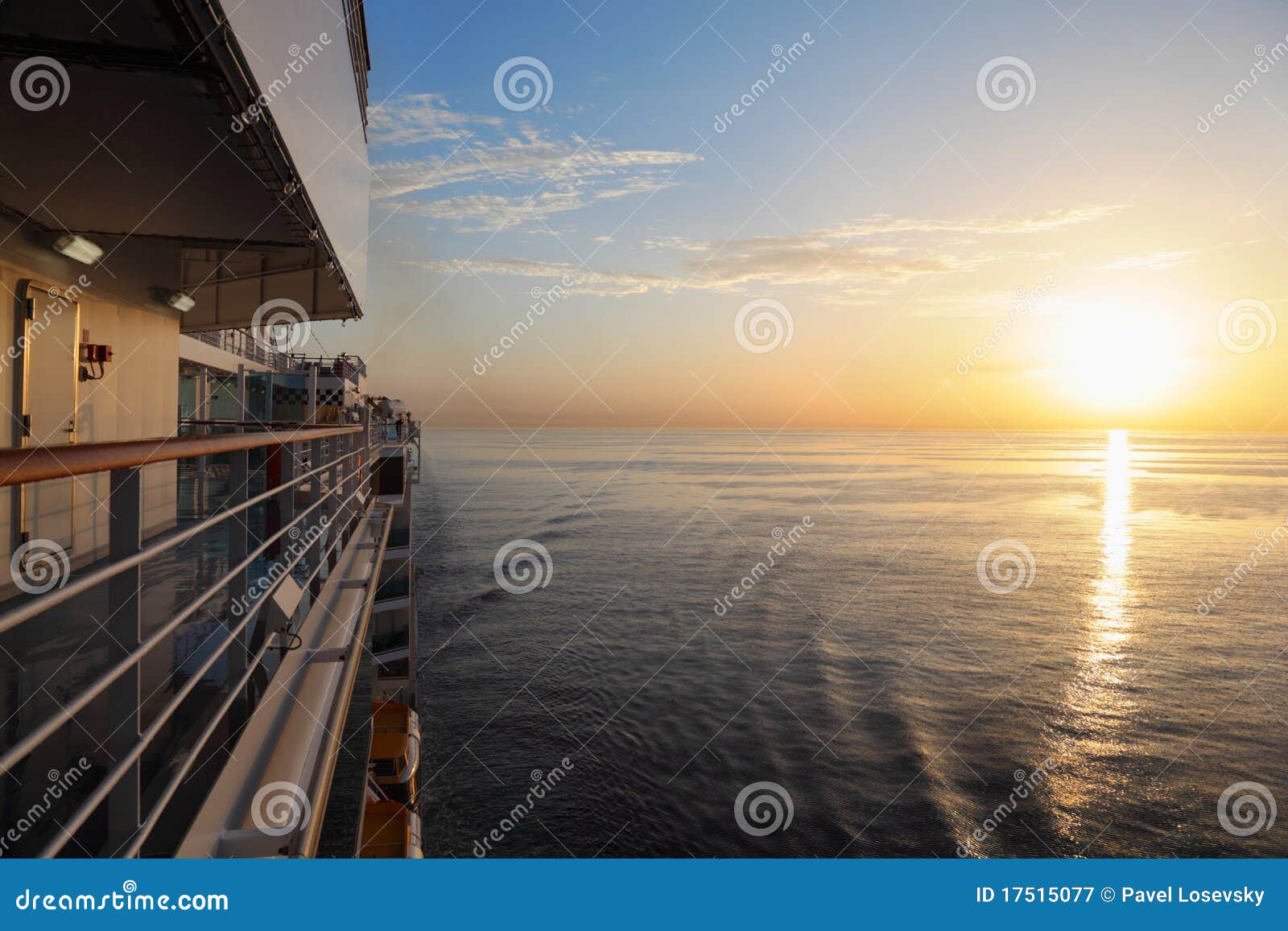 Morning View from Deck of Cruise Ship. Stock Image - Image of golden ...