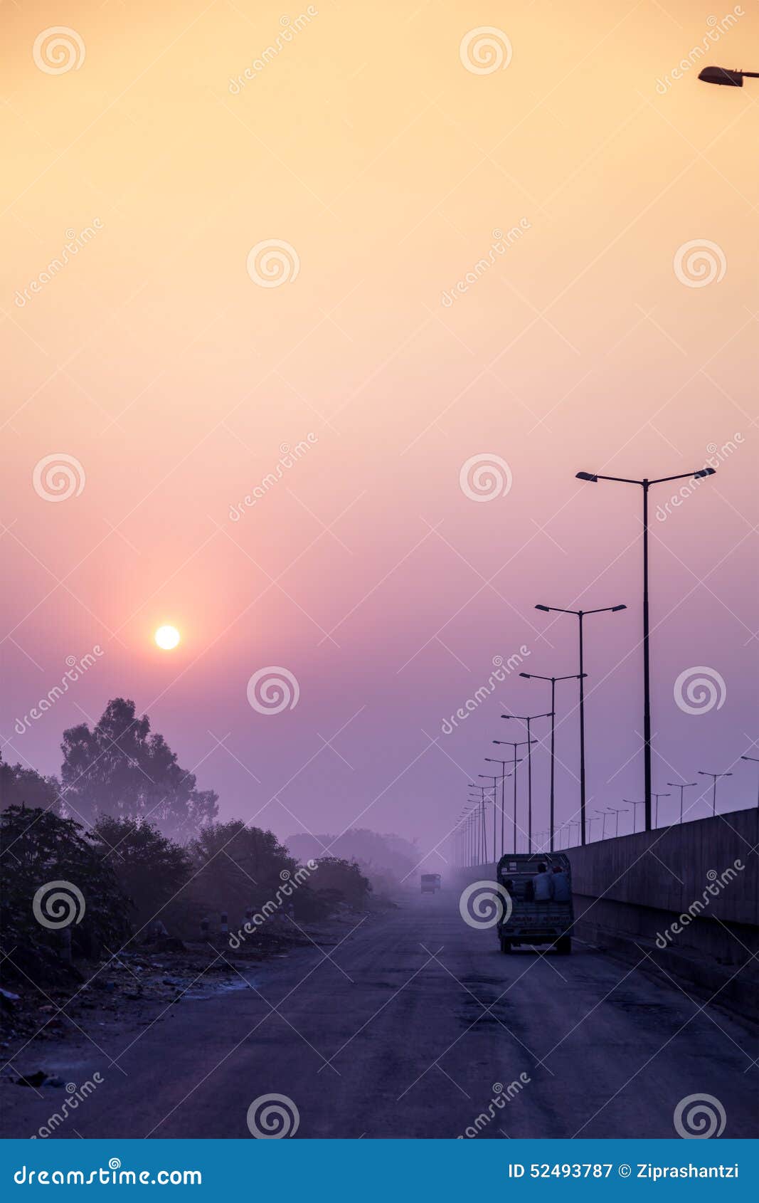 Morning view of highway editorial photography. Image of bright - 52493787