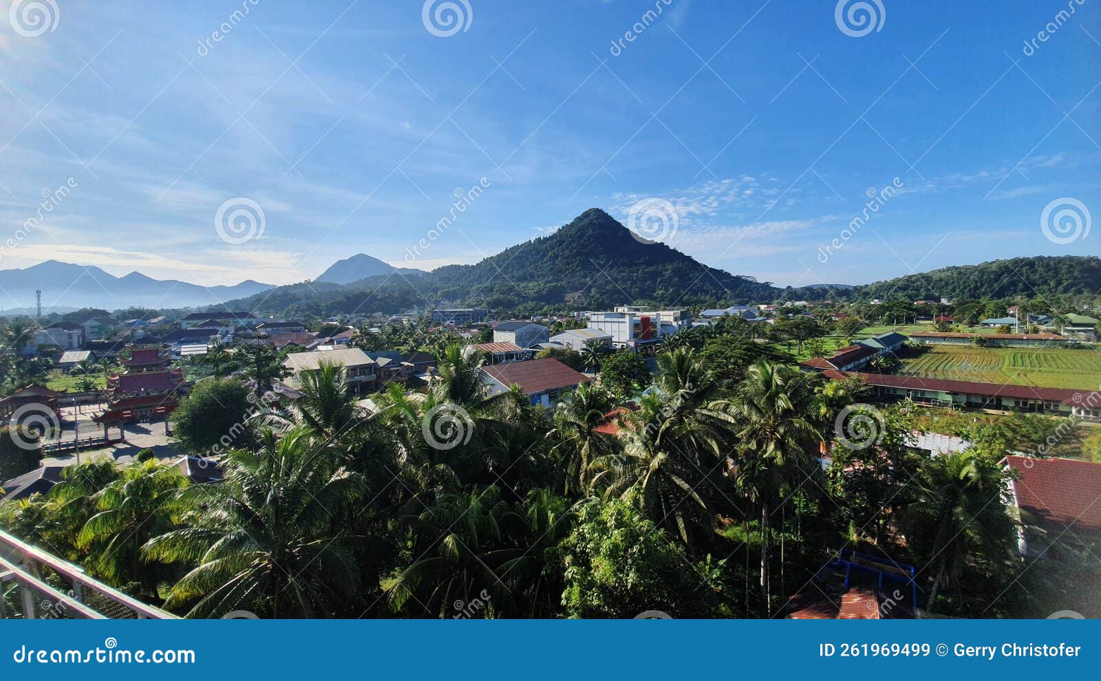 Mountain View in the Morning with Sunny Weather Singkawang Stock Image ...