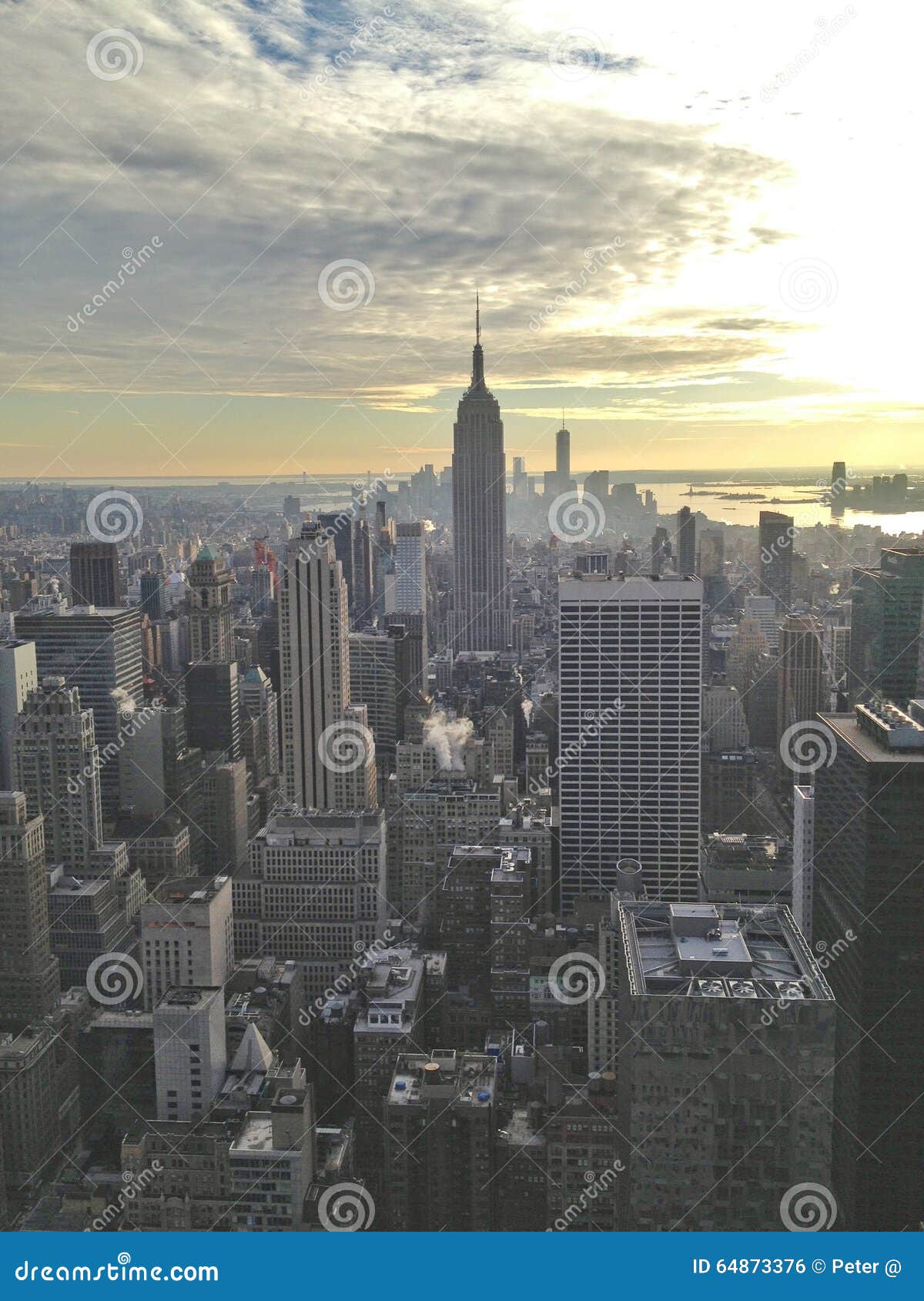 Morning View of Manhattan Down Town Stock Photo - Image of view ...
