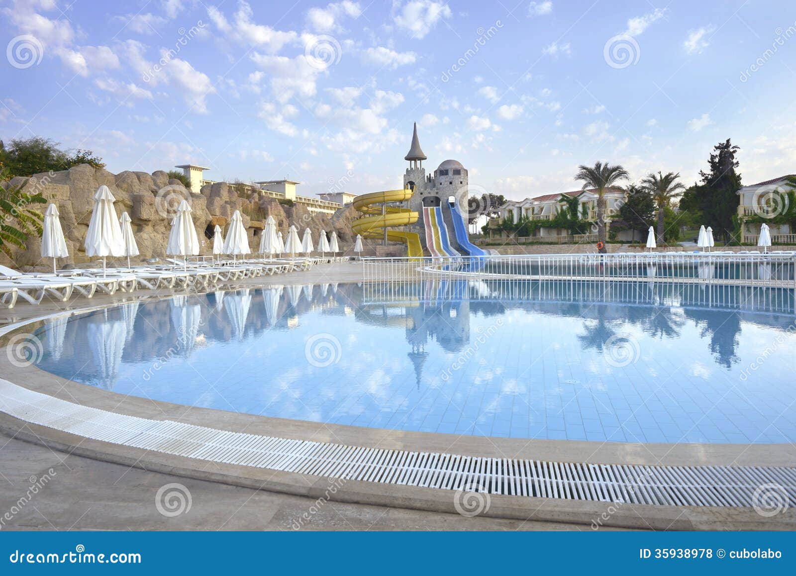 Morning View on Pool in Turkish Hotel Stock Photo - Image of east ...