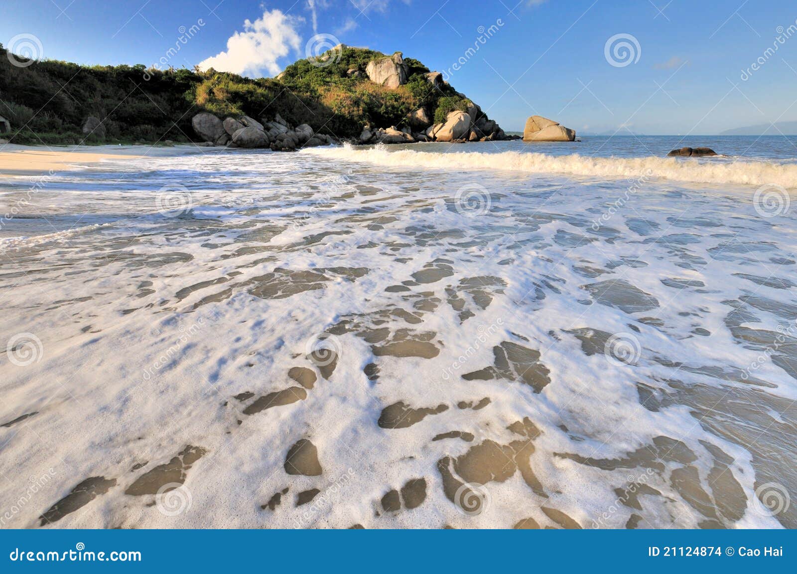Morning view of sea beach stock photo. Image of perspective - 21124874