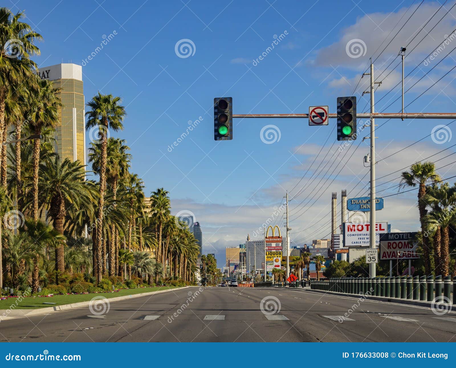 Morning view of the Strip editorial stock photo. Image of thoroughfare ...