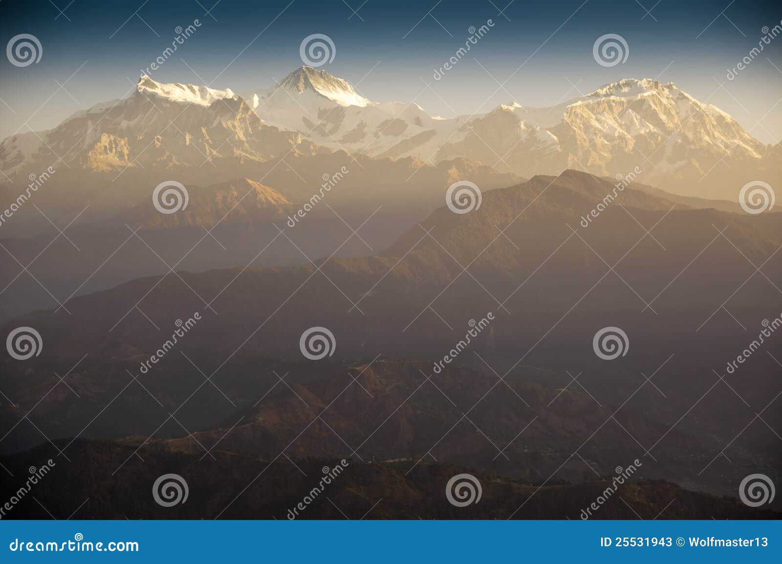 Morning View and Sunrise of Himalayan : Sarangkot Stock Image - Image ...