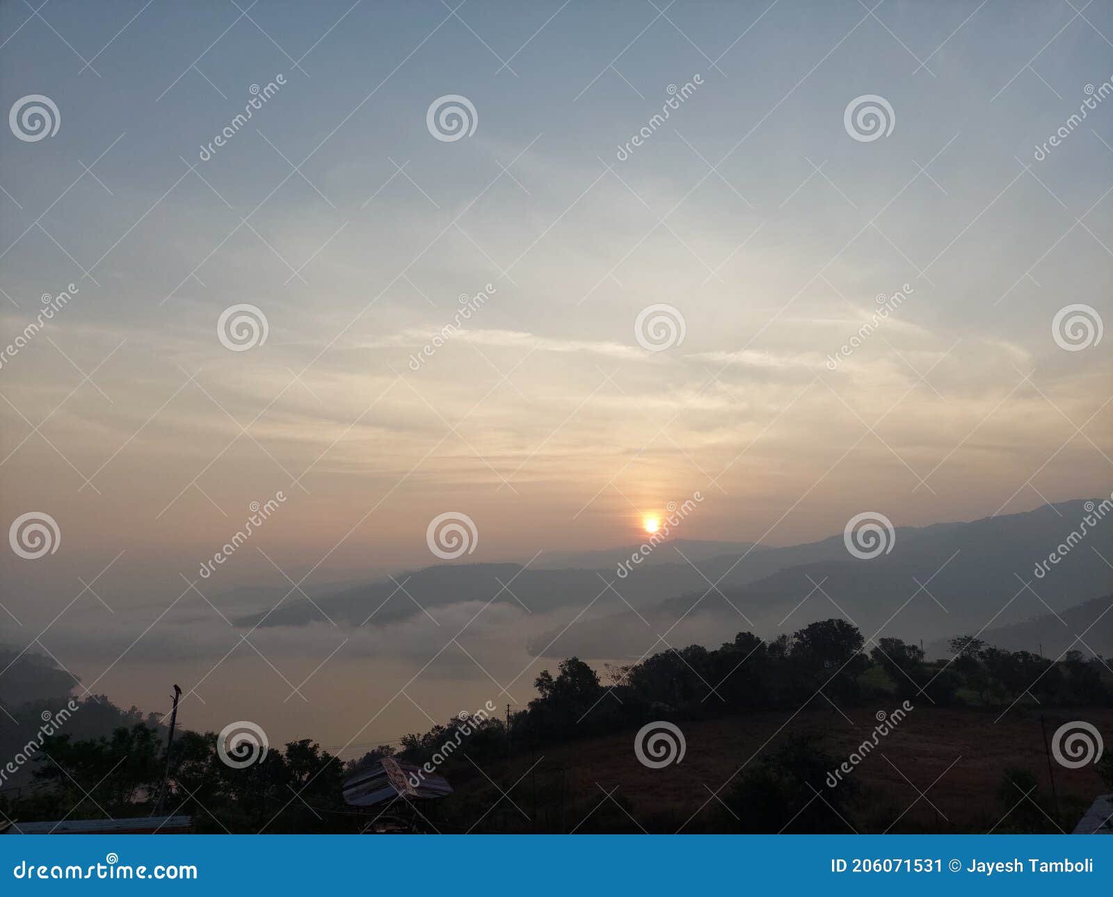 Morning View with Sunrise Nature Stock Image - Image of background ...
