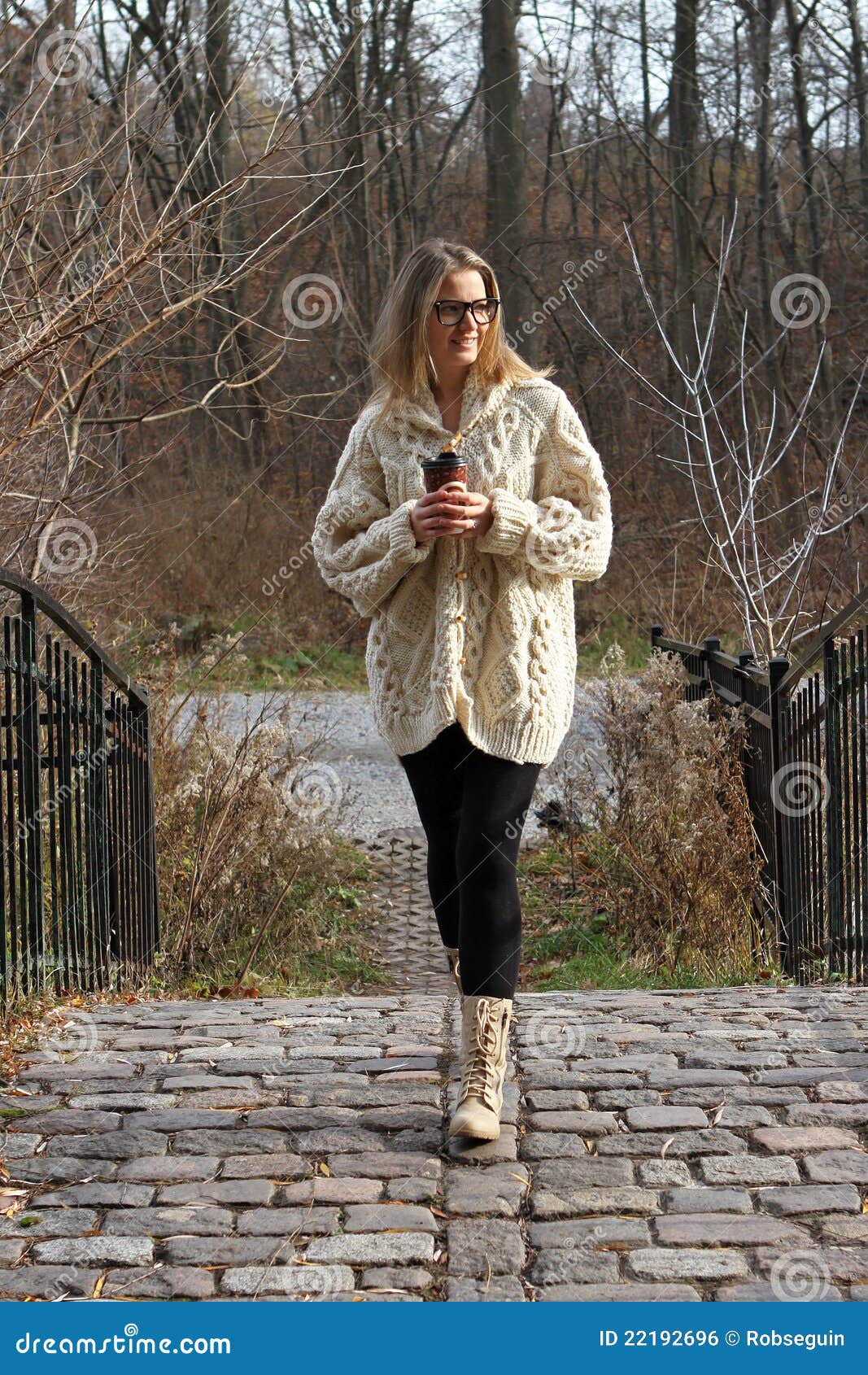 Morning walk stock photo. Image of coffee, coat, nature - 22192696