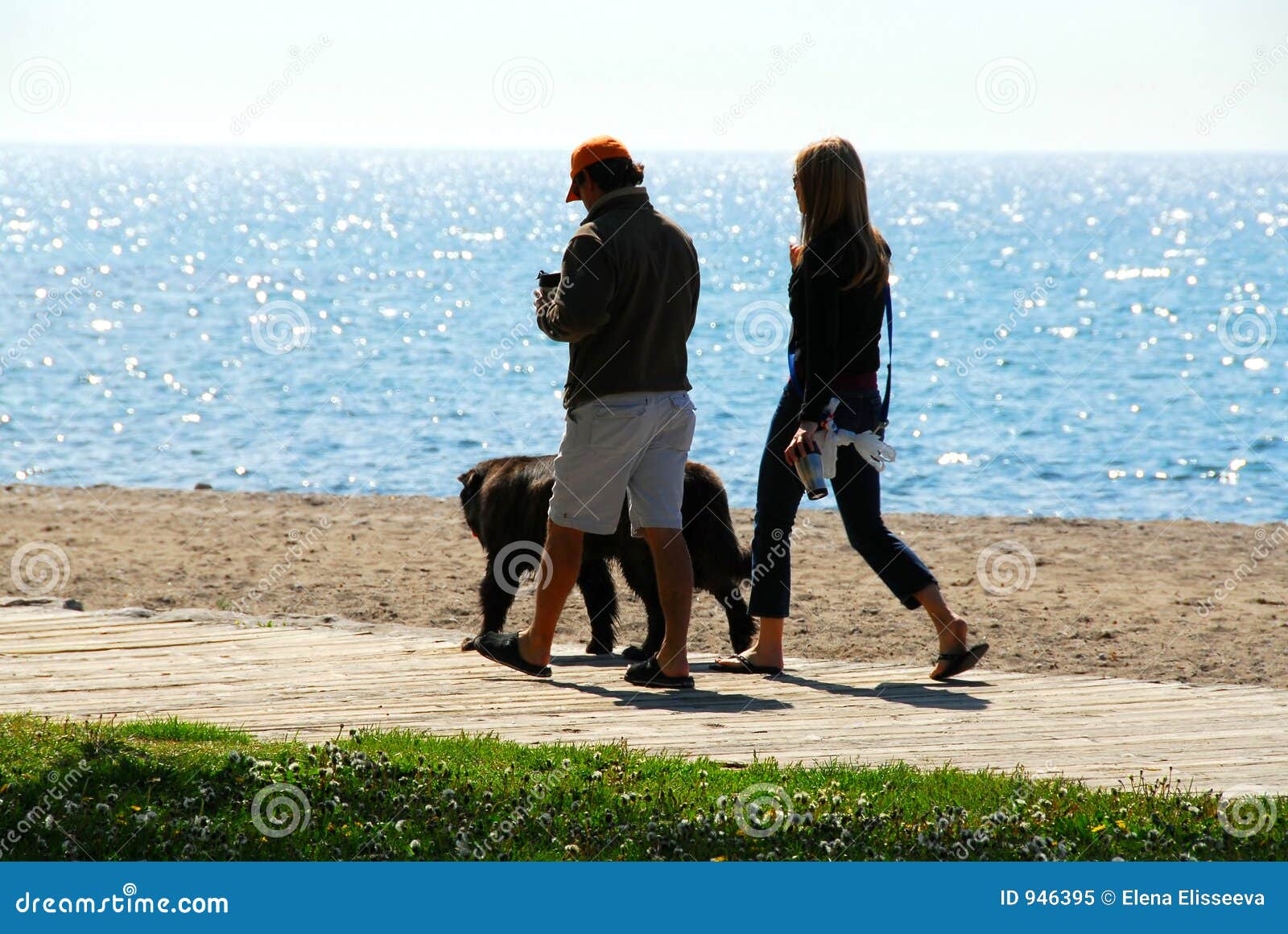 Morning walk stock image. Image of couple, boardwalk, coast - 946395