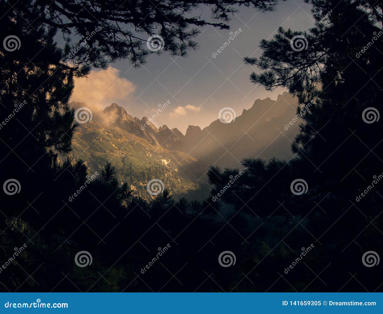 Window into the mountains stock image. Image of mountain - 141659305
