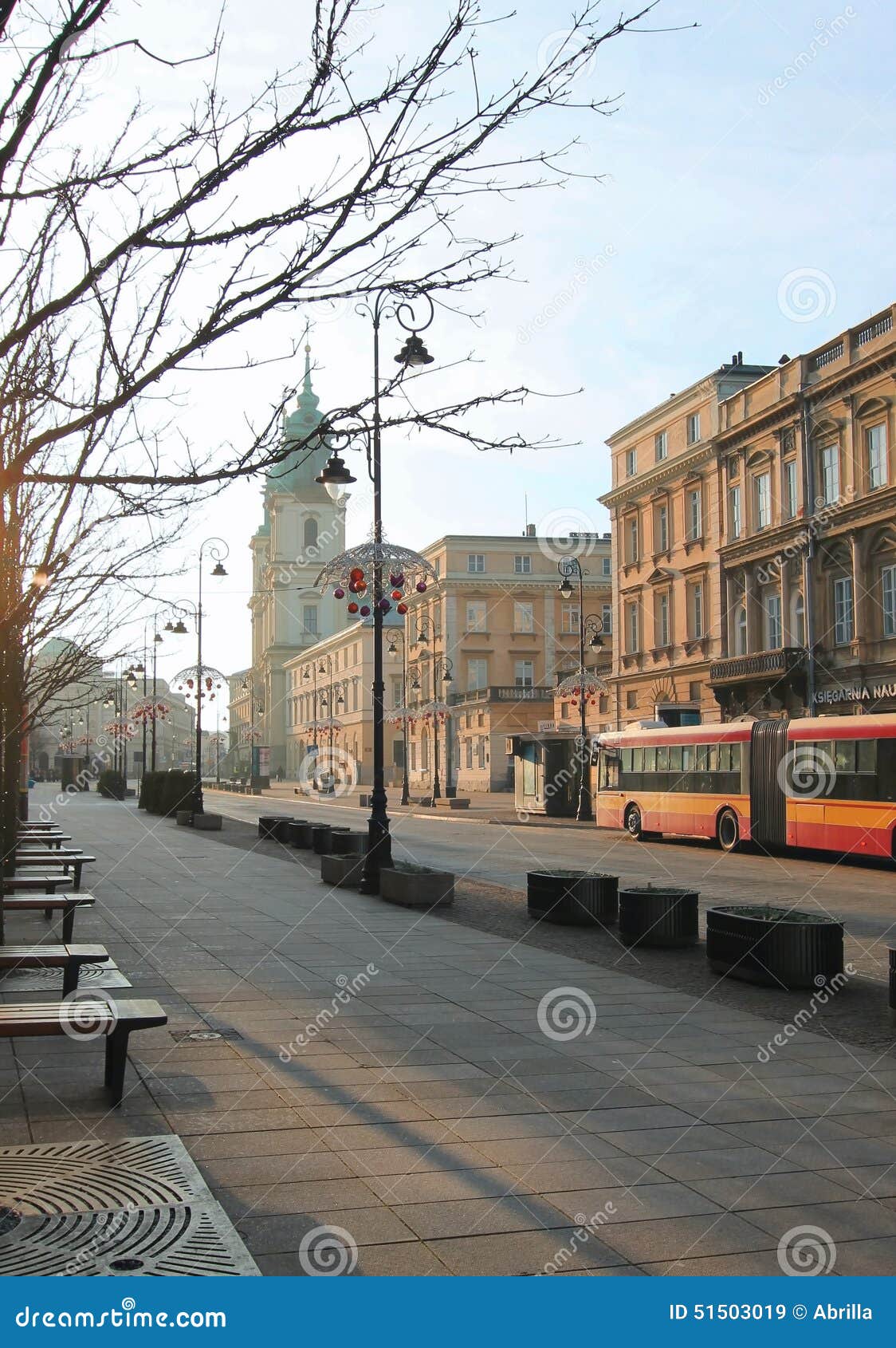 Morning in Warsaw stock image. Image of science, palace - 51503019