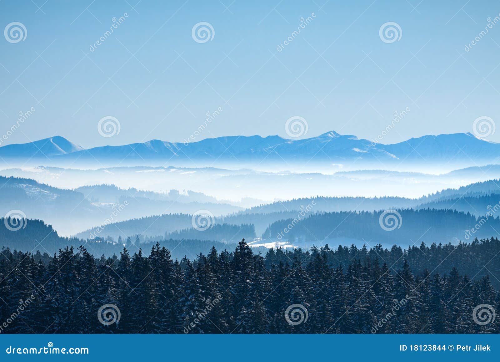 Morning Winter Calm Mountain Landscape Stock Photo - Image of cloud ...