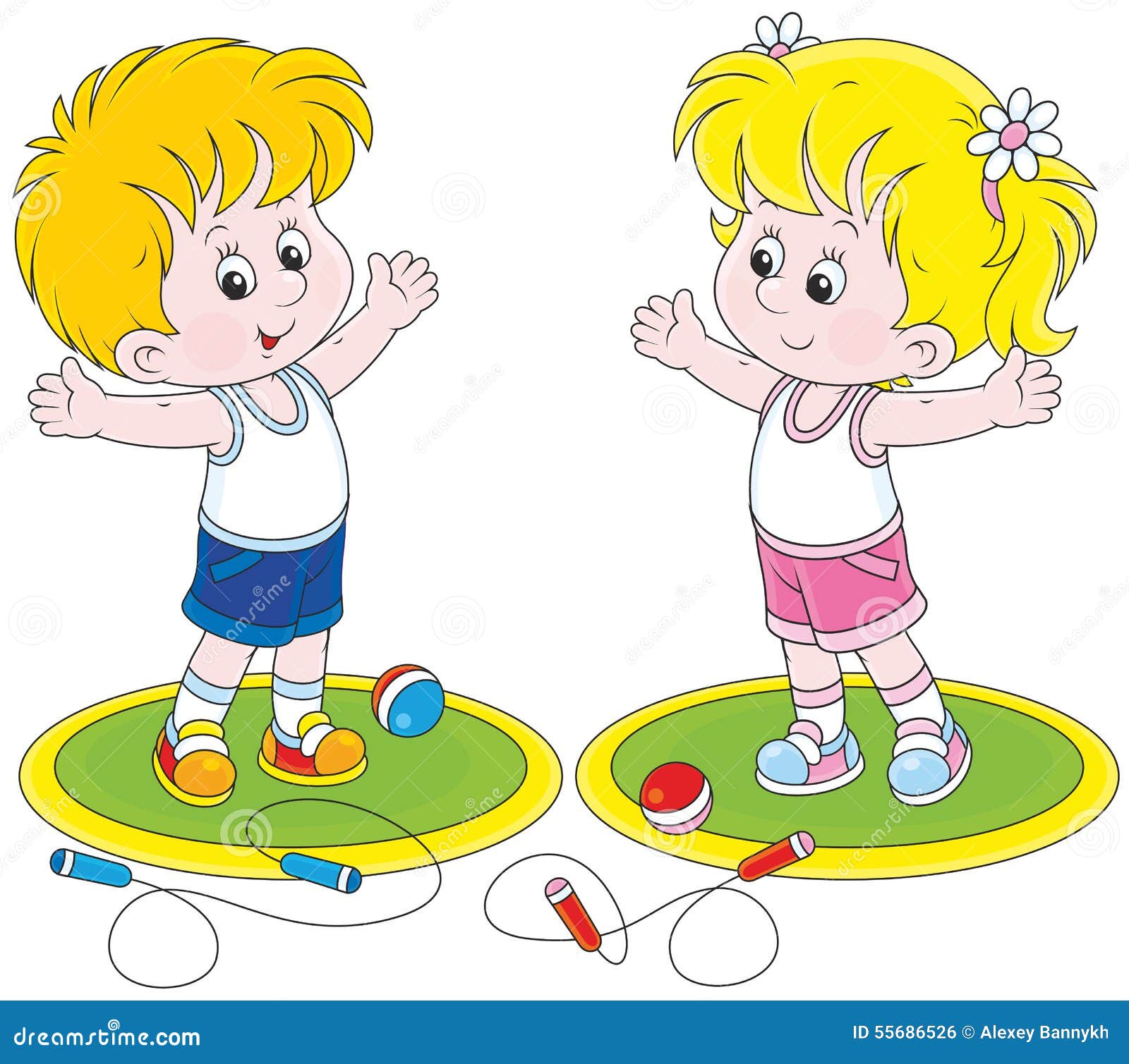 Morning work-out stock vector. Illustration of class - 55686526