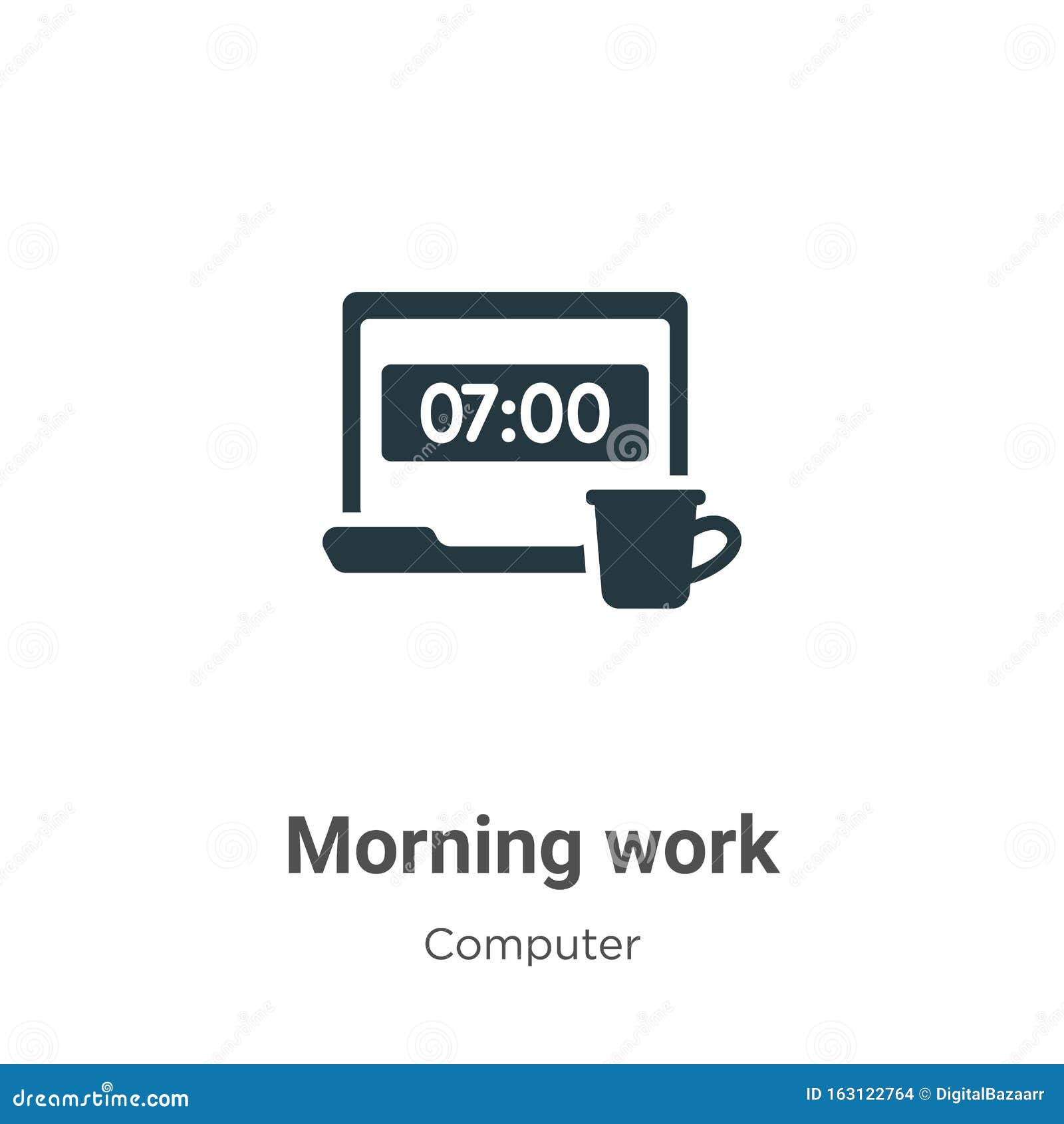 Morning Work Vector Icon on White Background. Flat Vector Morning Work ...