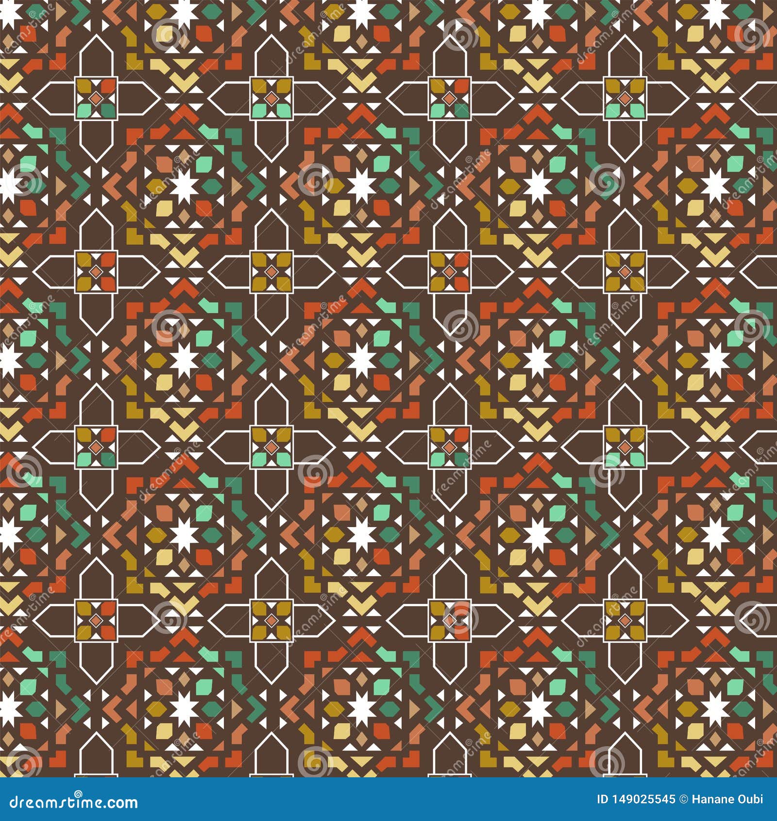 Moroccan Abstract Geometric Background. Seamless Pattern Stock ...