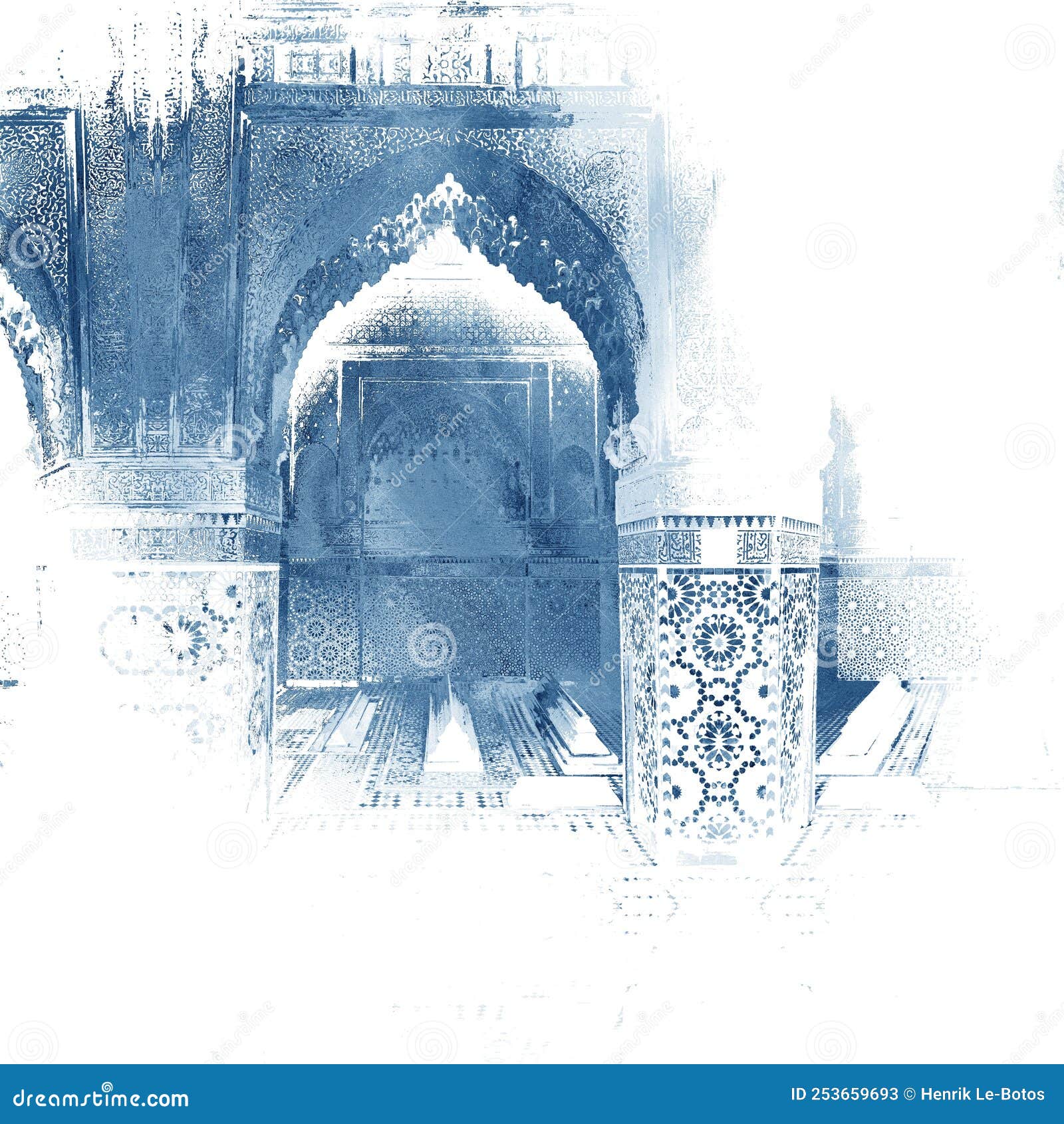 Moroccan Architecture Pattern Watercolour Art Islamic Art Arabic Art ...