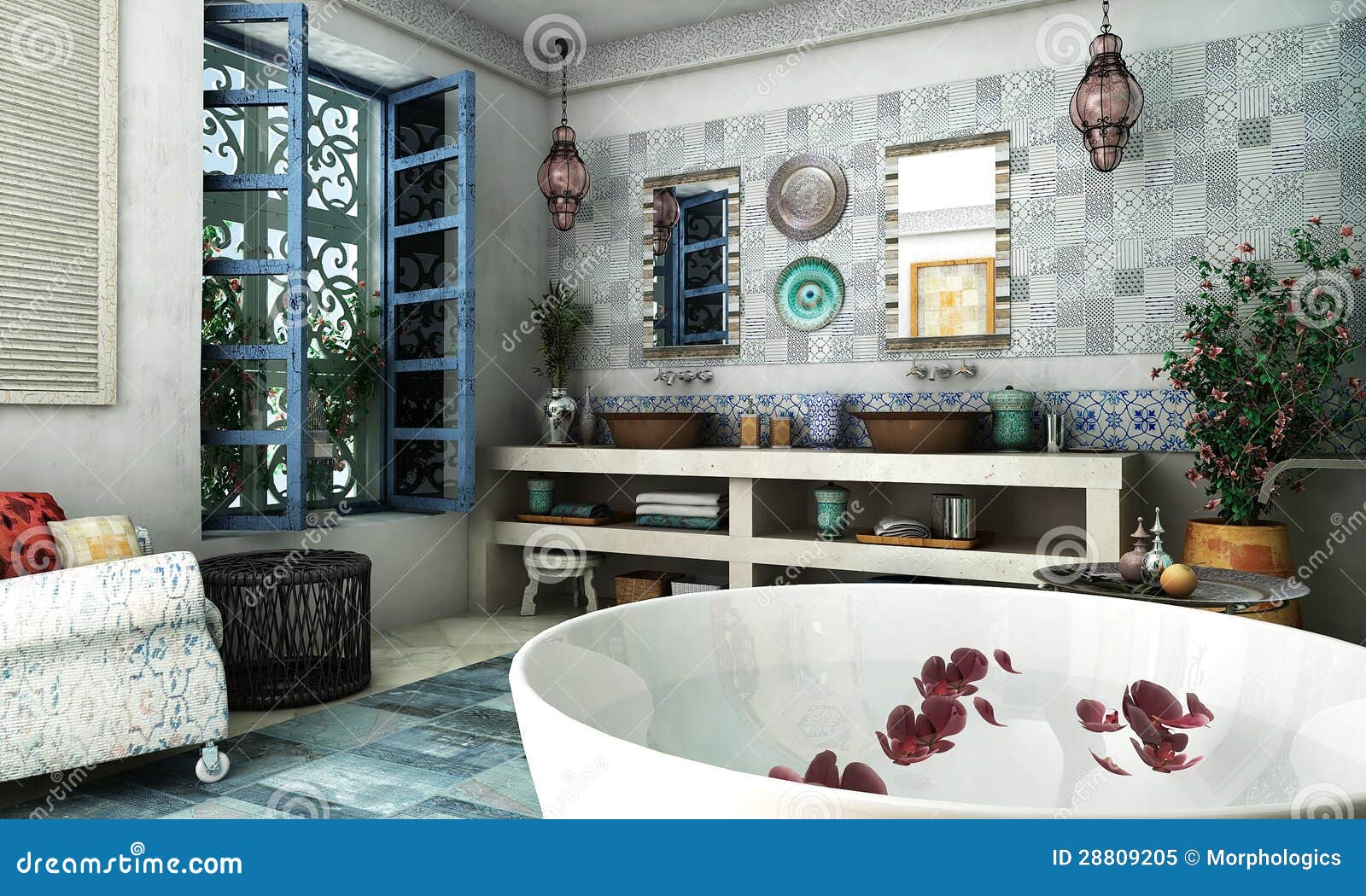 Moroccan bathroom stock image. Image of bathroom, floor - 28809205