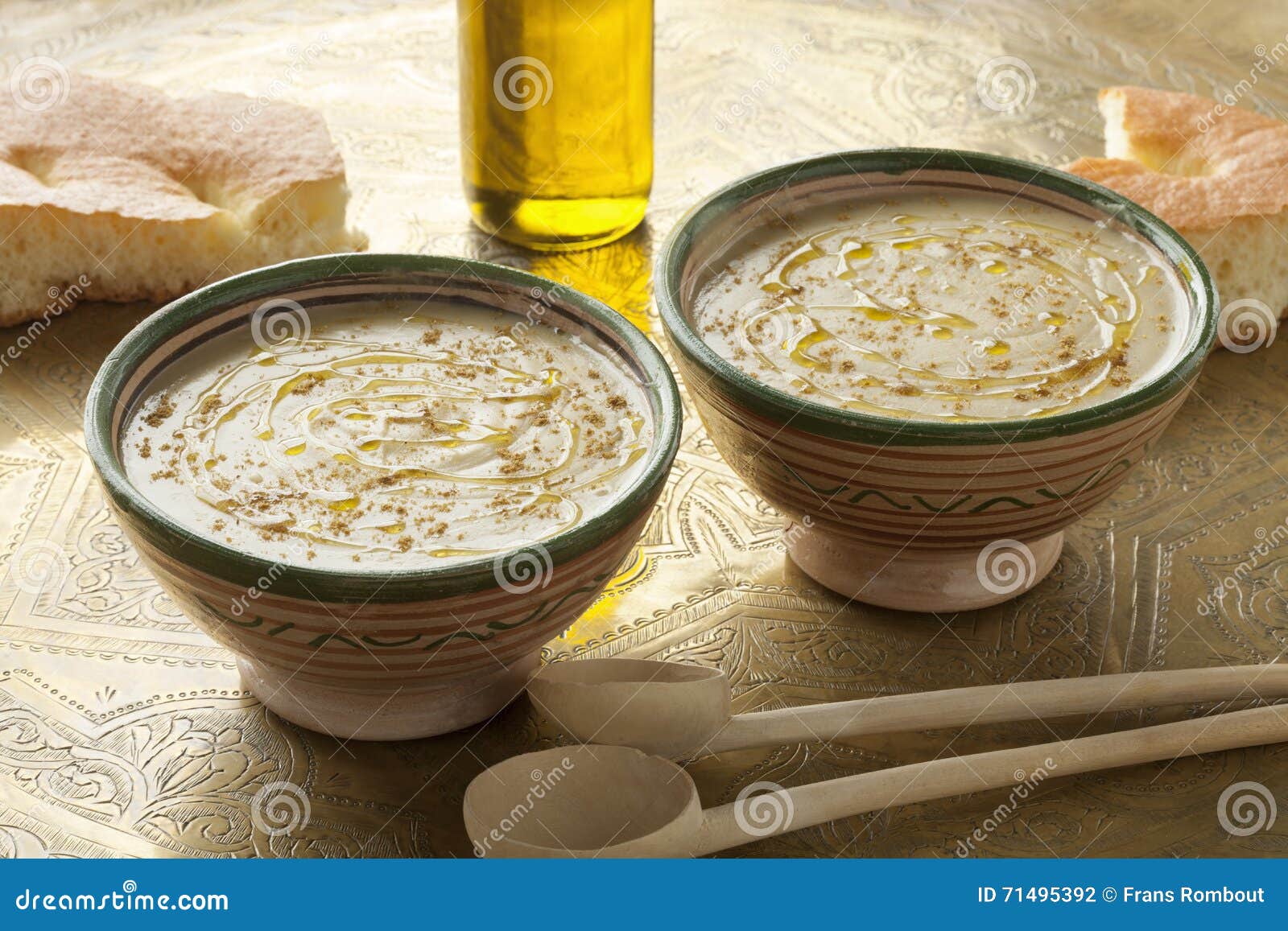 Moroccan Bessara Soup with Olive Oil and Cumin Stock Photo - Image of ...