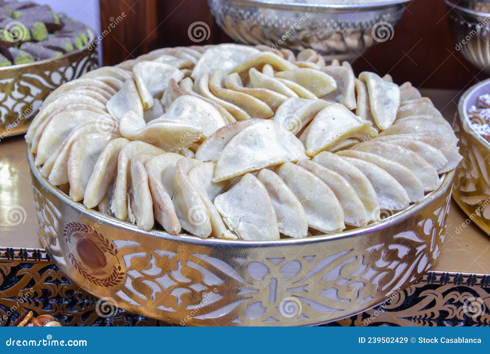 Moroccan Biscuits Are Served With Tea. Moroccan Biscuits Are Offered At ...