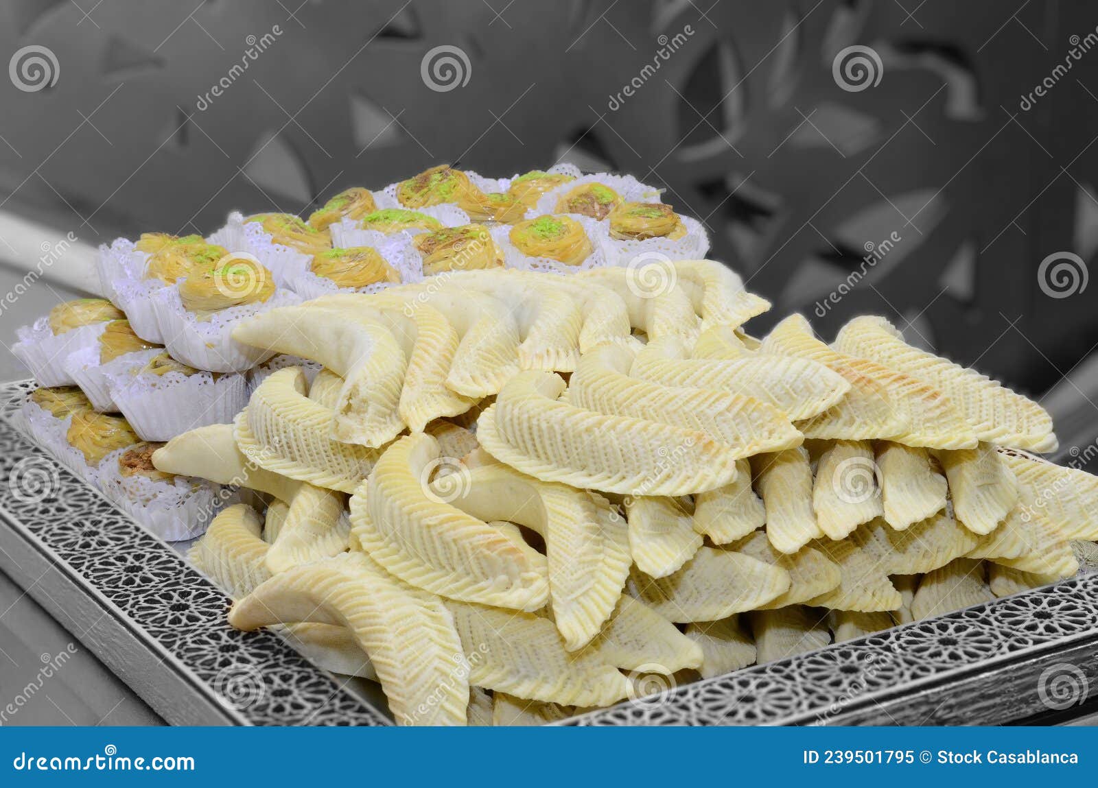 Moroccan Biscuits are Served with Tea. Stock Image - Image of cookie ...