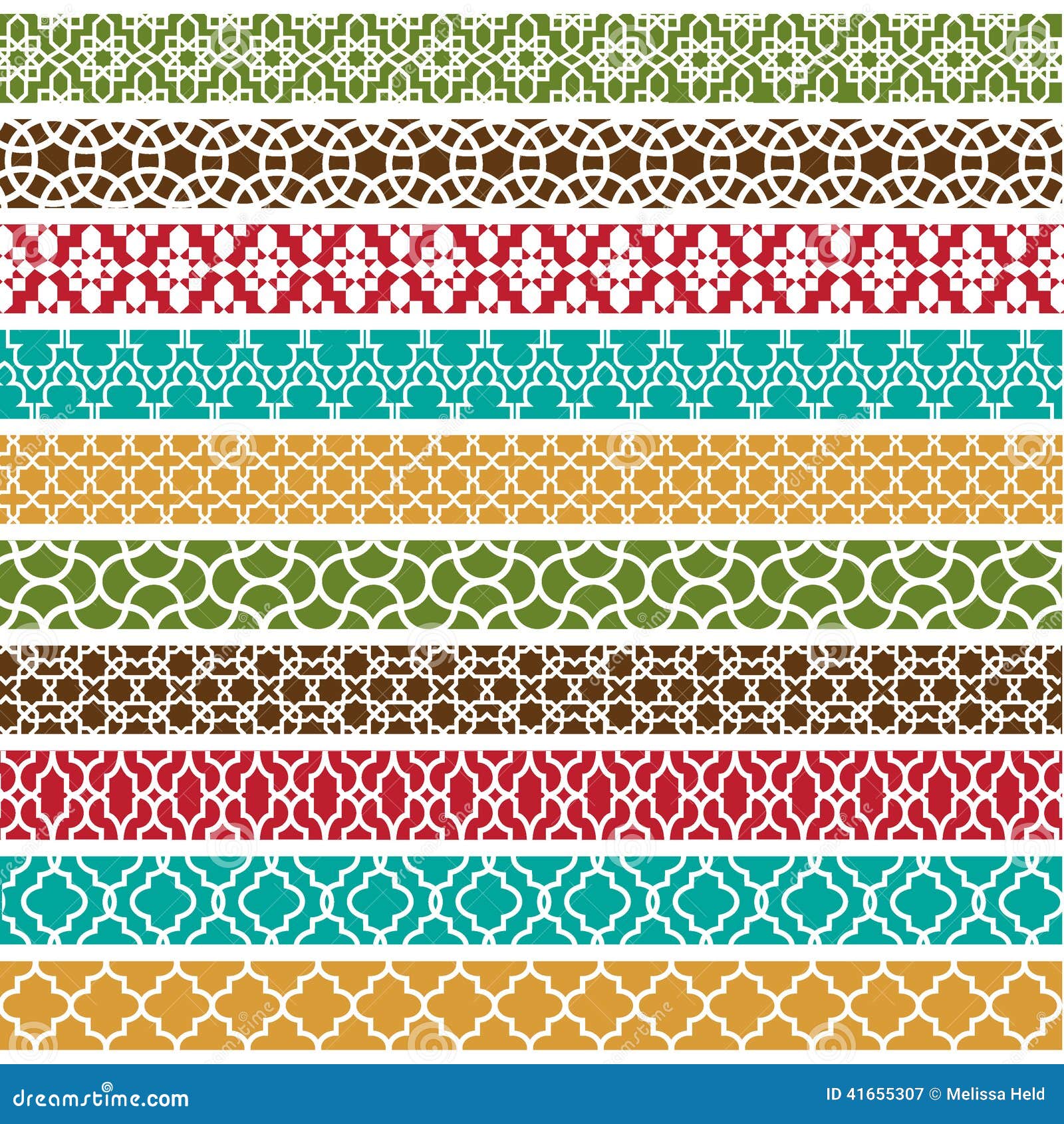 Moroccan Border Patterns stock vector. Illustration of decorative - 41655307