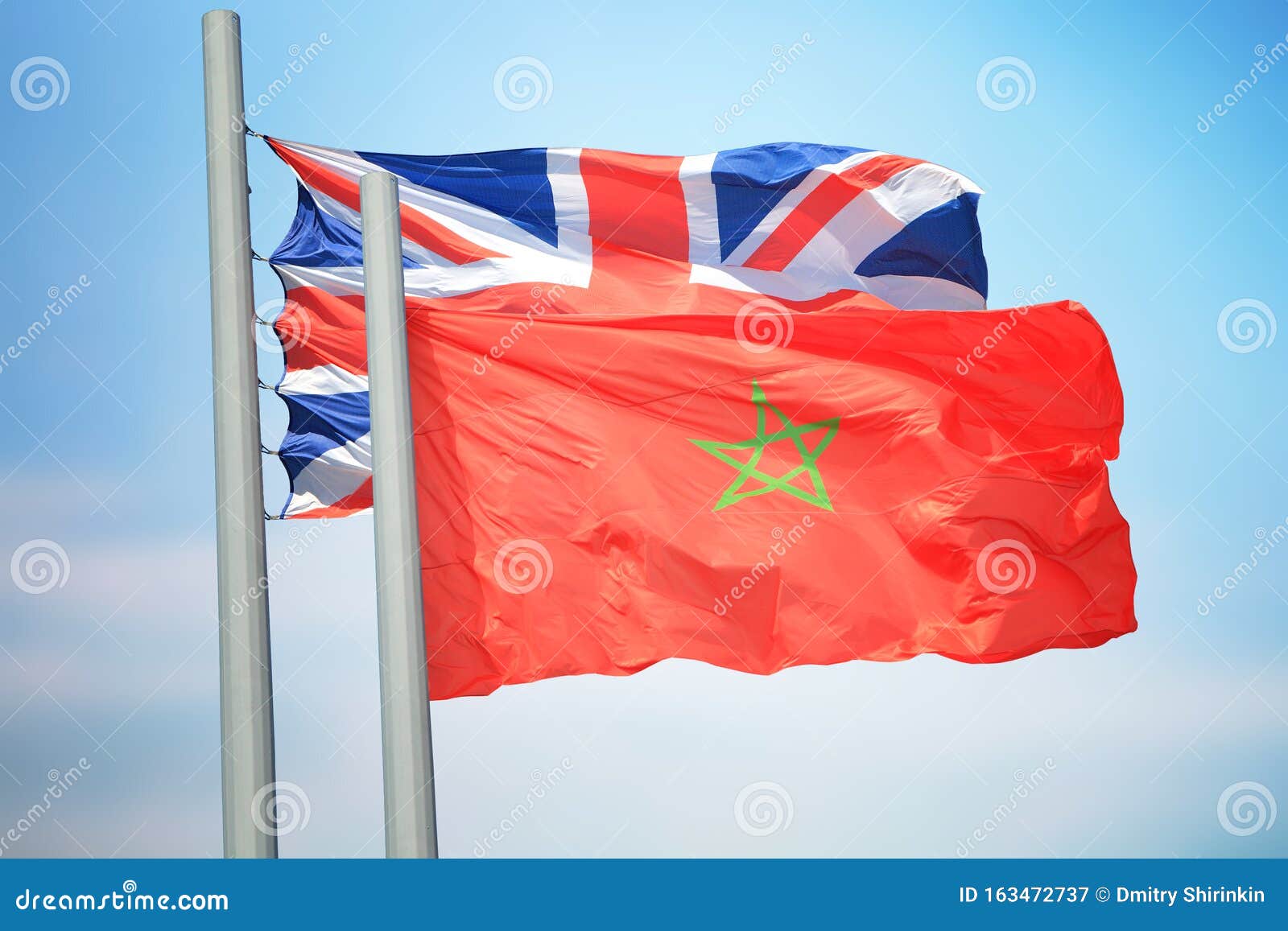 Flags of Morocco and Great Britain Stock Image - Image of design ...