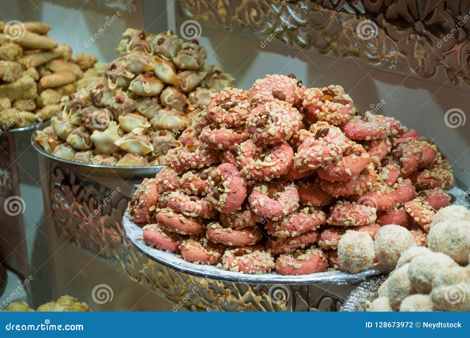 Moroccan Cakes Stack in the Market Stock Photo - Image of fried ...