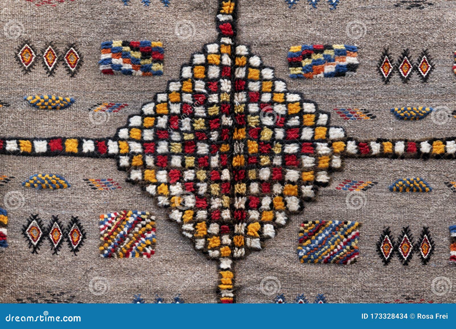 Moroccan Carpet with Traditional Berber Design Stock Photo - Image of ...
