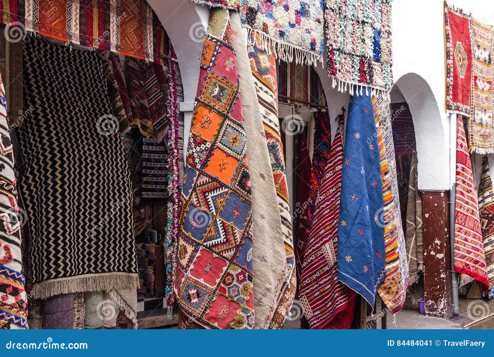 Moroccan Carpets on Market, Morocco, Casablanca. Stock Image - Image of ...