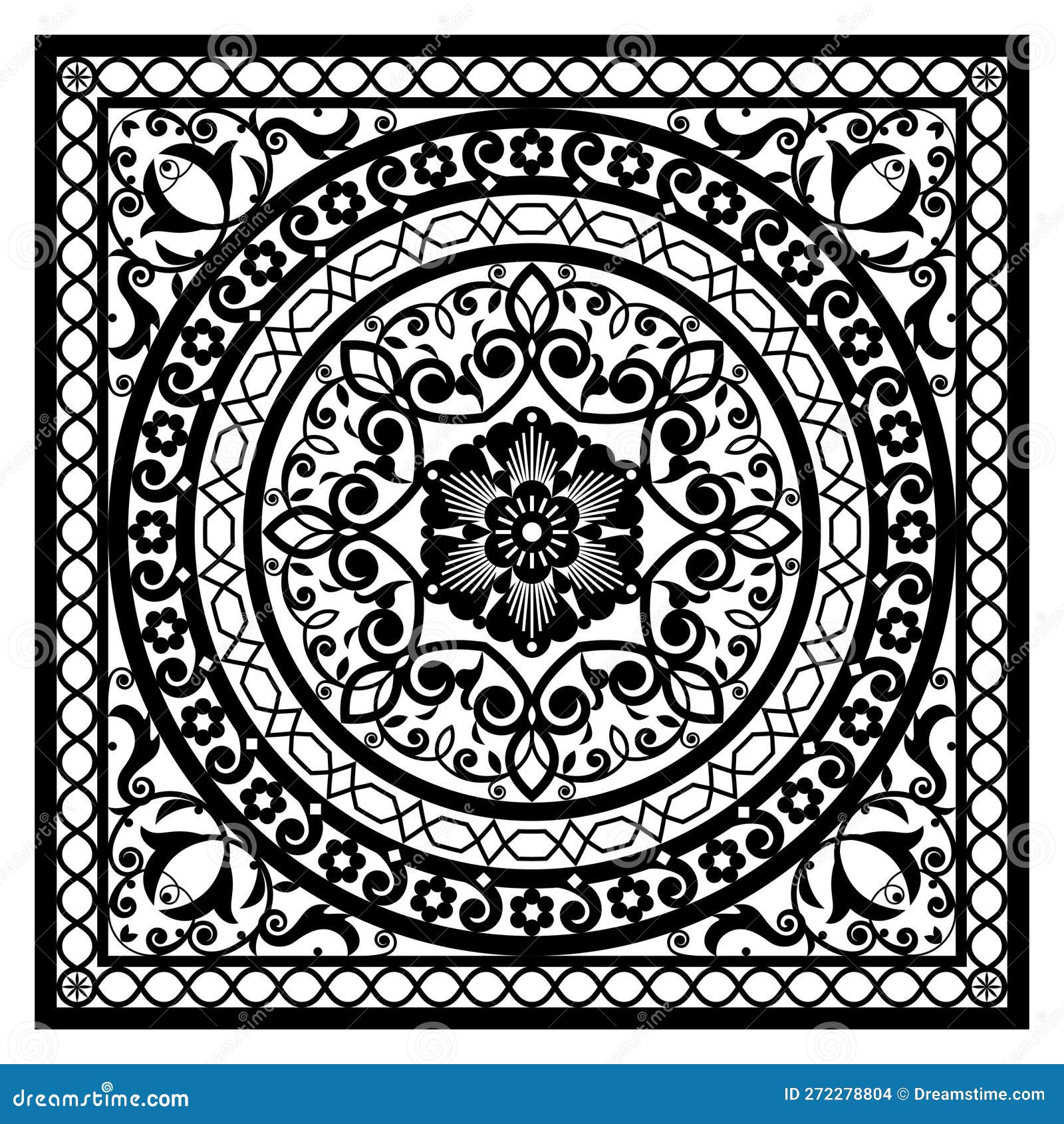 Moroccan Vector Mandala Design Inspired by the Oriental Carved Wood ...