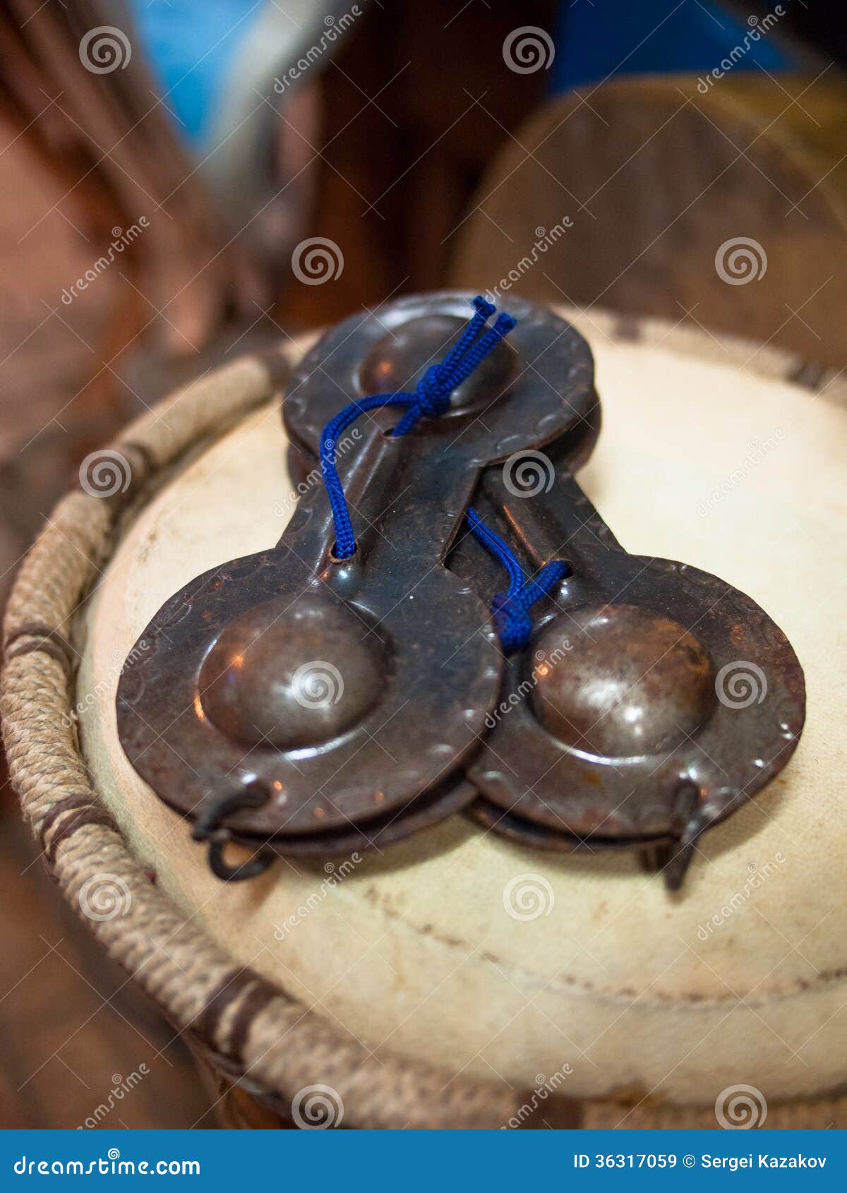 Moroccan Castanets Lie on the Drum Stock Image - Image of closeup ...