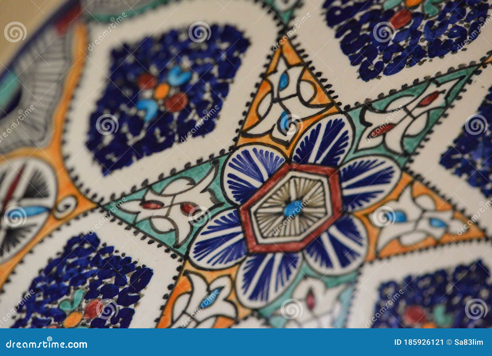 Moroccan ceramic plate stock image. Image of arab, pattern - 185926121