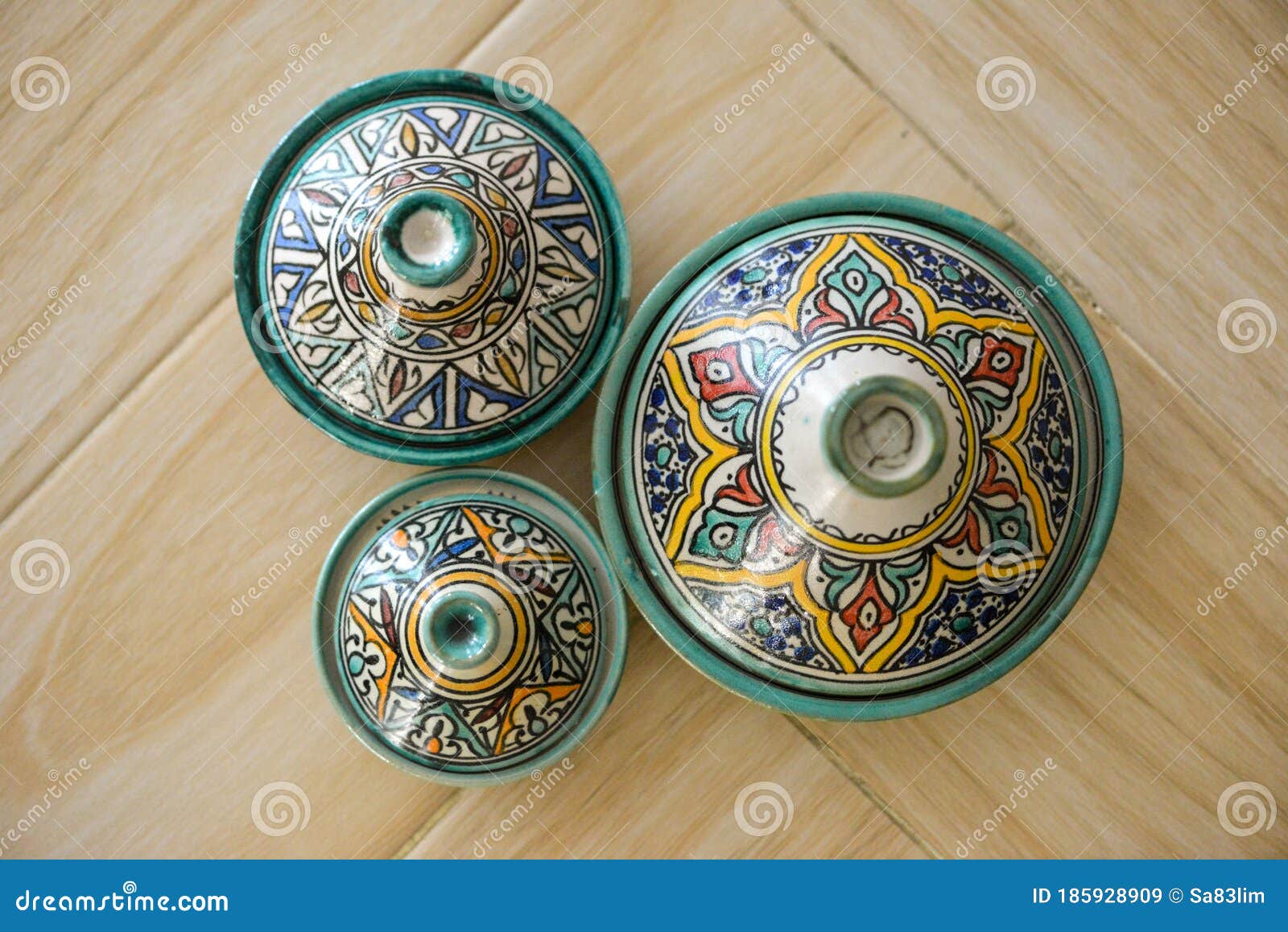 Moroccan ceramic pots stock image. Image of morocco - 185928909