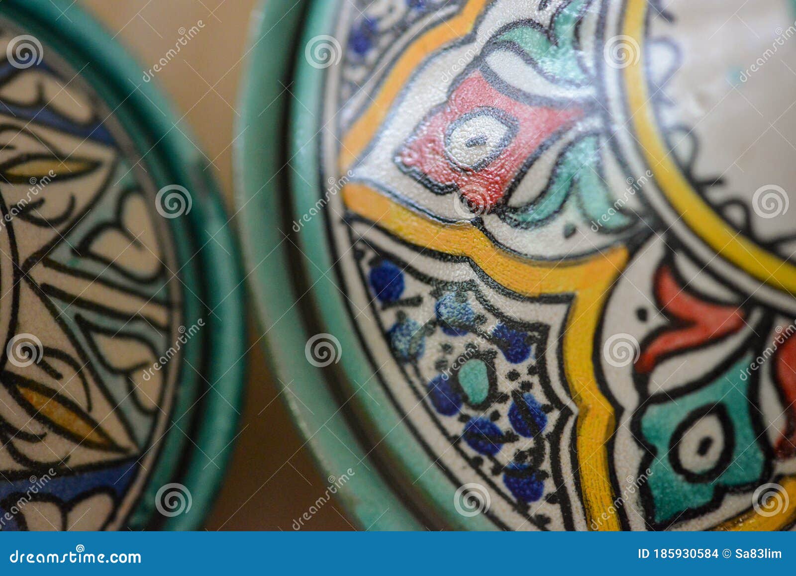 Moroccan ceramic pots stock photo. Image of islamic - 185930584