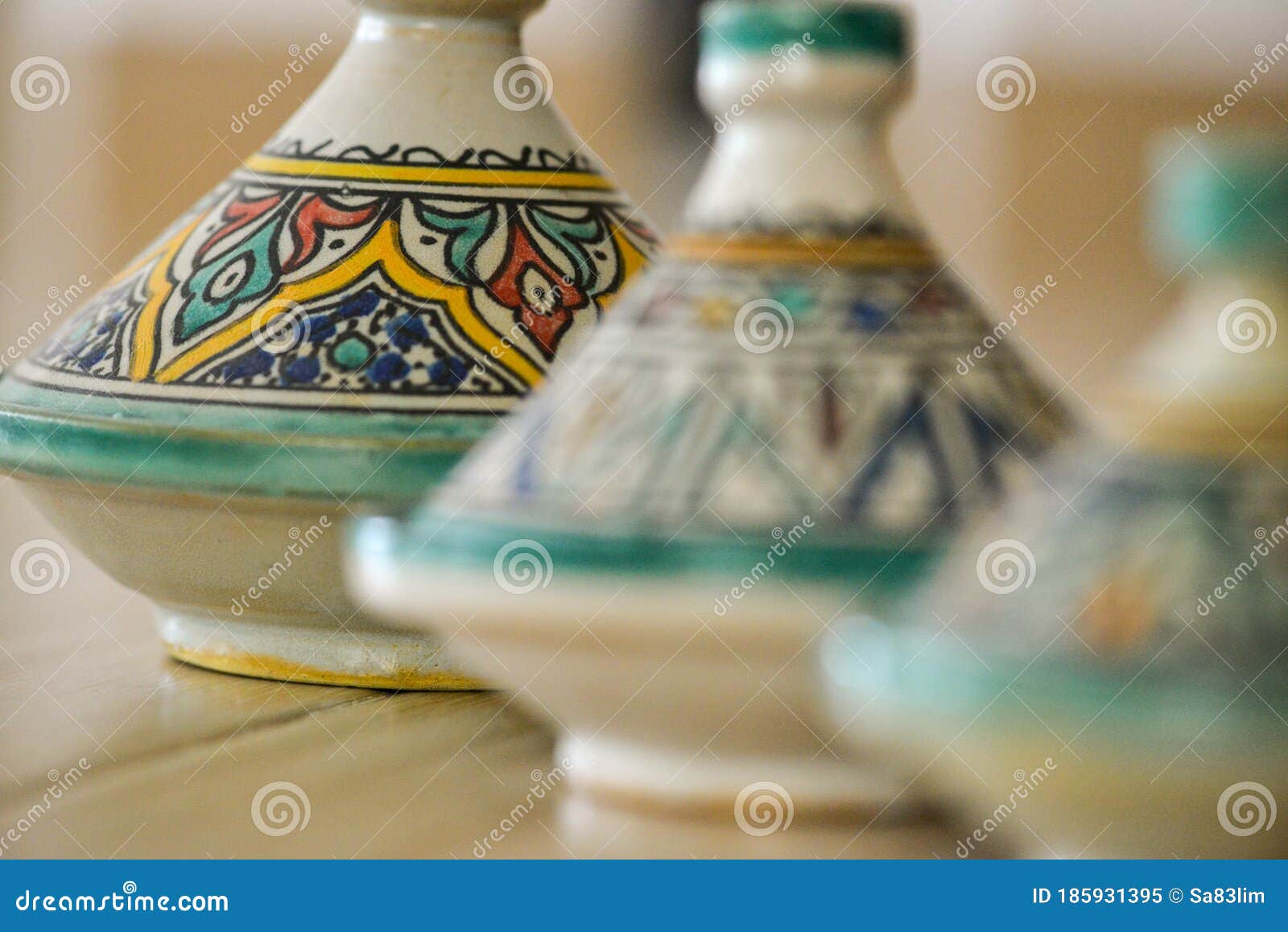 Moroccan ceramic pots stock image. Image of craft, souk - 185931395