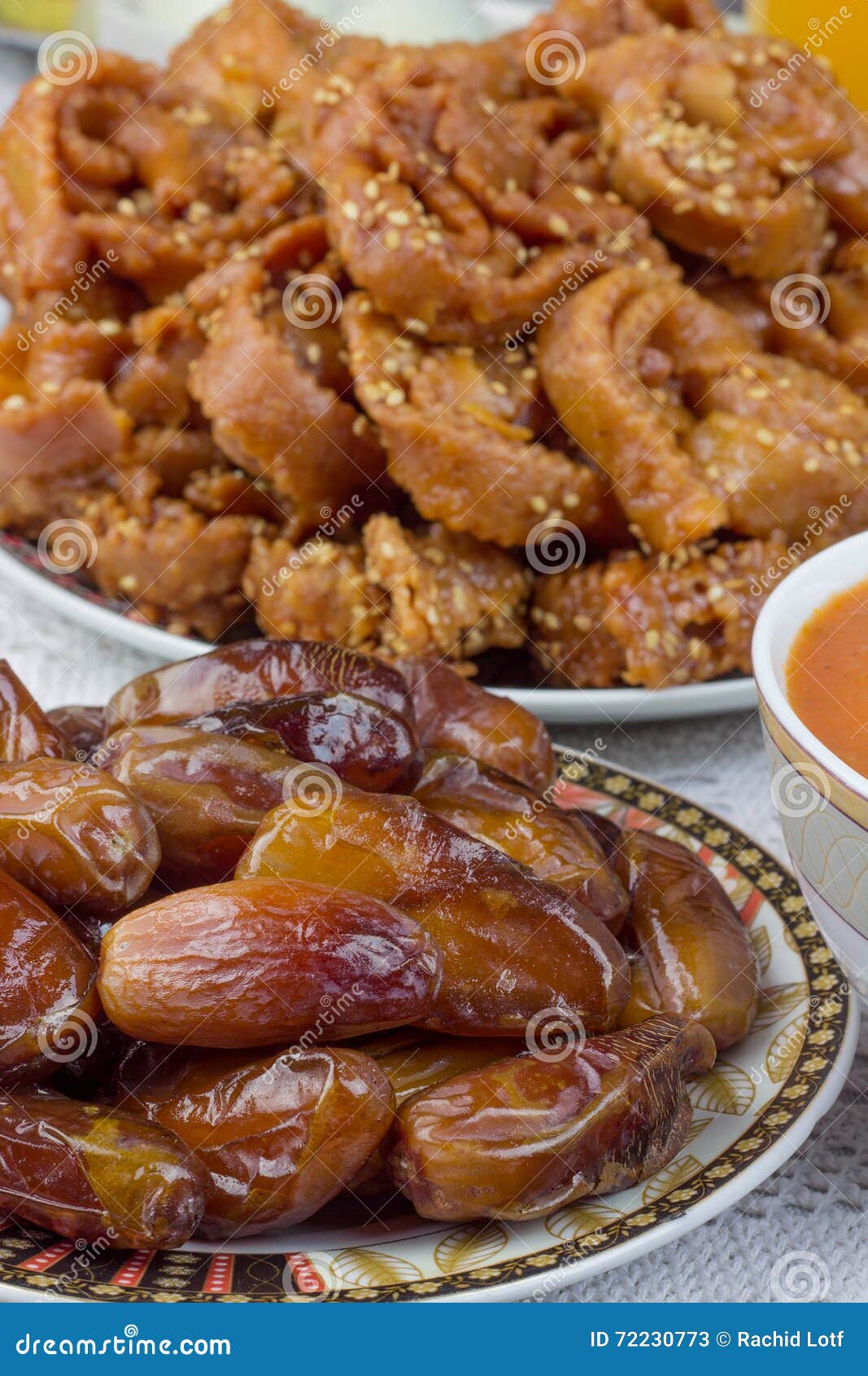 Moroccan Chebakia and Dates Stock Image - Image of lace, morocco: 72230773