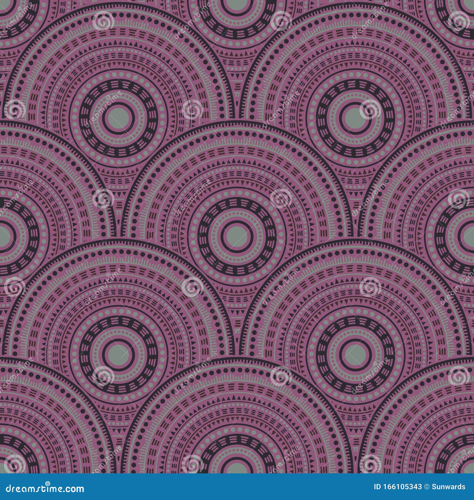 Ethnic Circle Shapes Seamless Geometric Pattern. Stock Vector ...