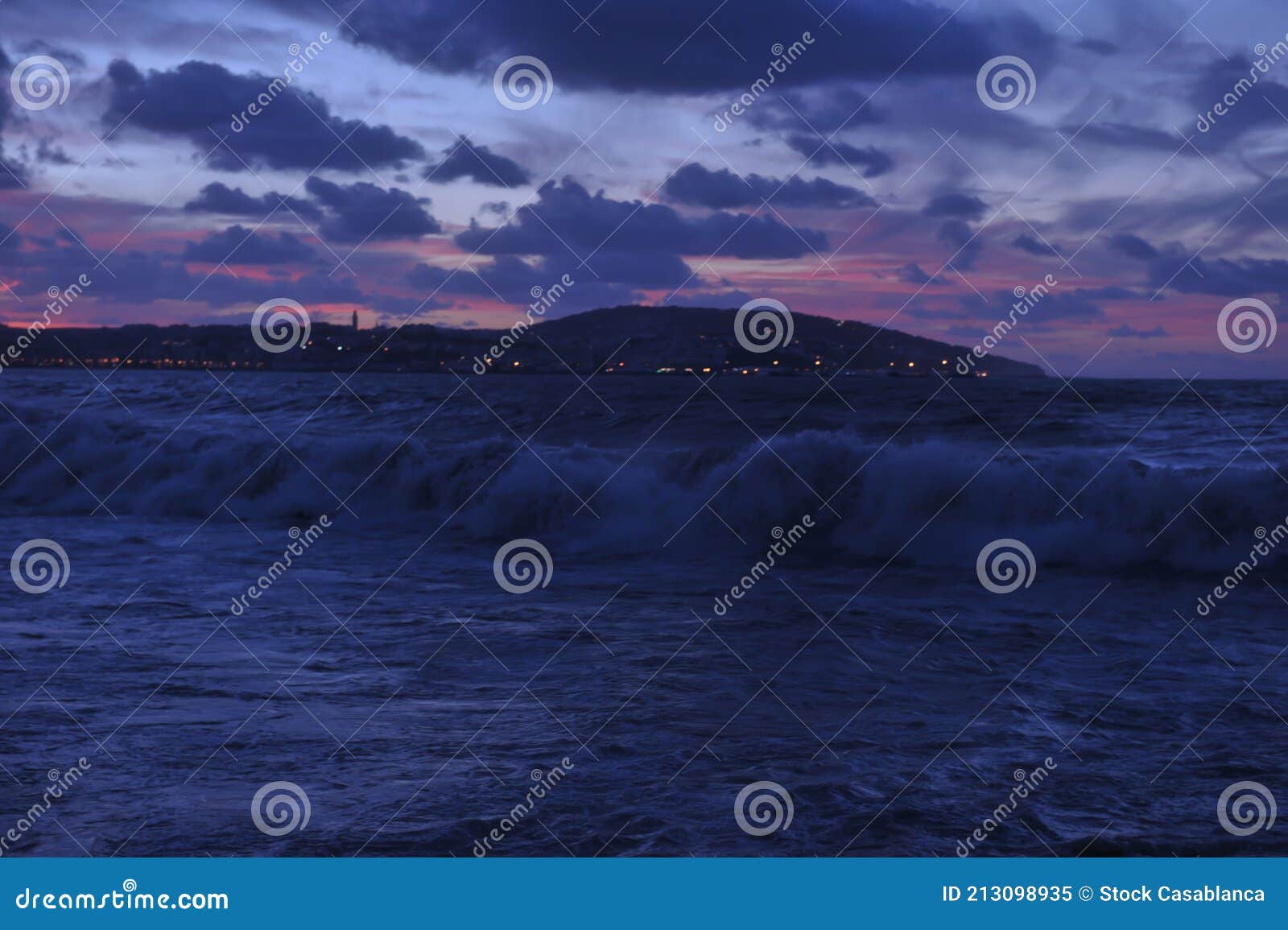 The Moroccan City of Tangier at Night Stock Image - Image of moroccan ...