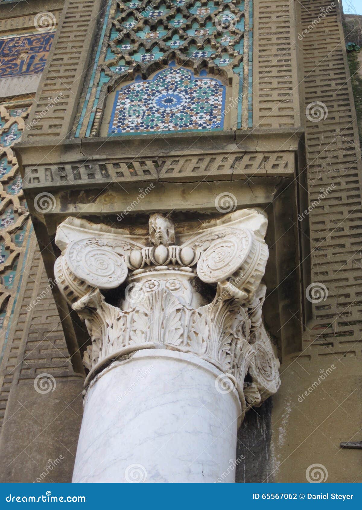 Moroccan column stock photo. Image of morocco, tiles - 65567062