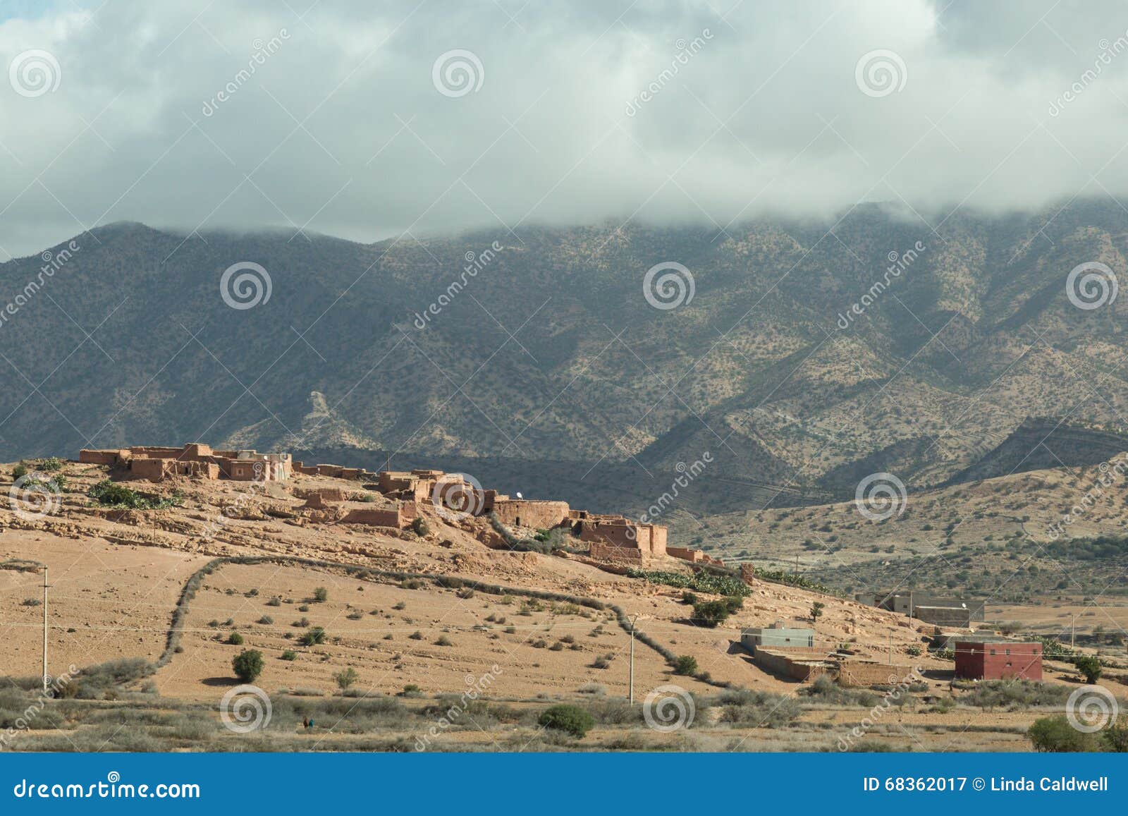 Moroccan countryside stock image. Image of village, clouds - 68362017