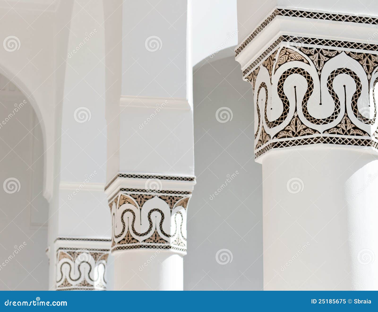 Moroccan decorated columns stock image. Image of moroccan - 25185675
