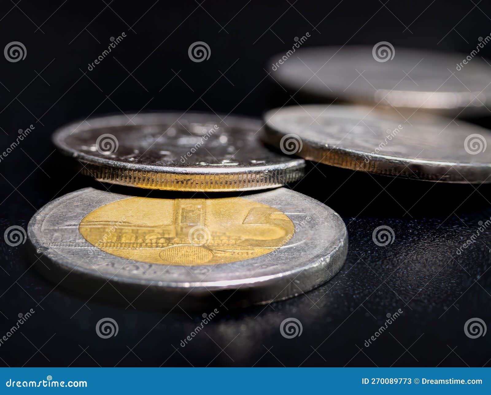 Moroccan 5 Dirham Coin. Metal Coin Macro Photography Stock Image ...
