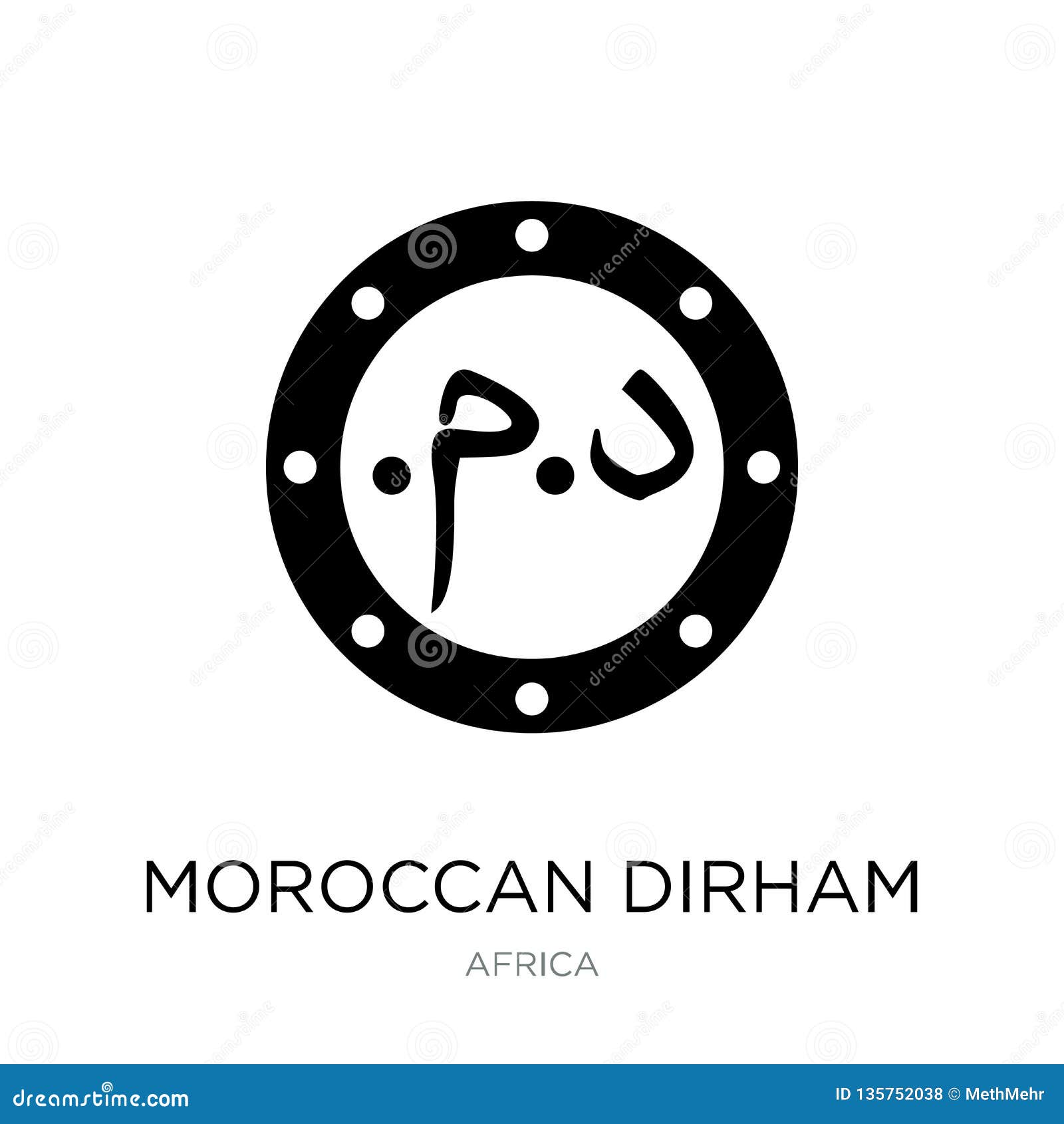 50 Dirham . Moroccan Dirhams Bills Stacks Background. 3D Illustration ...