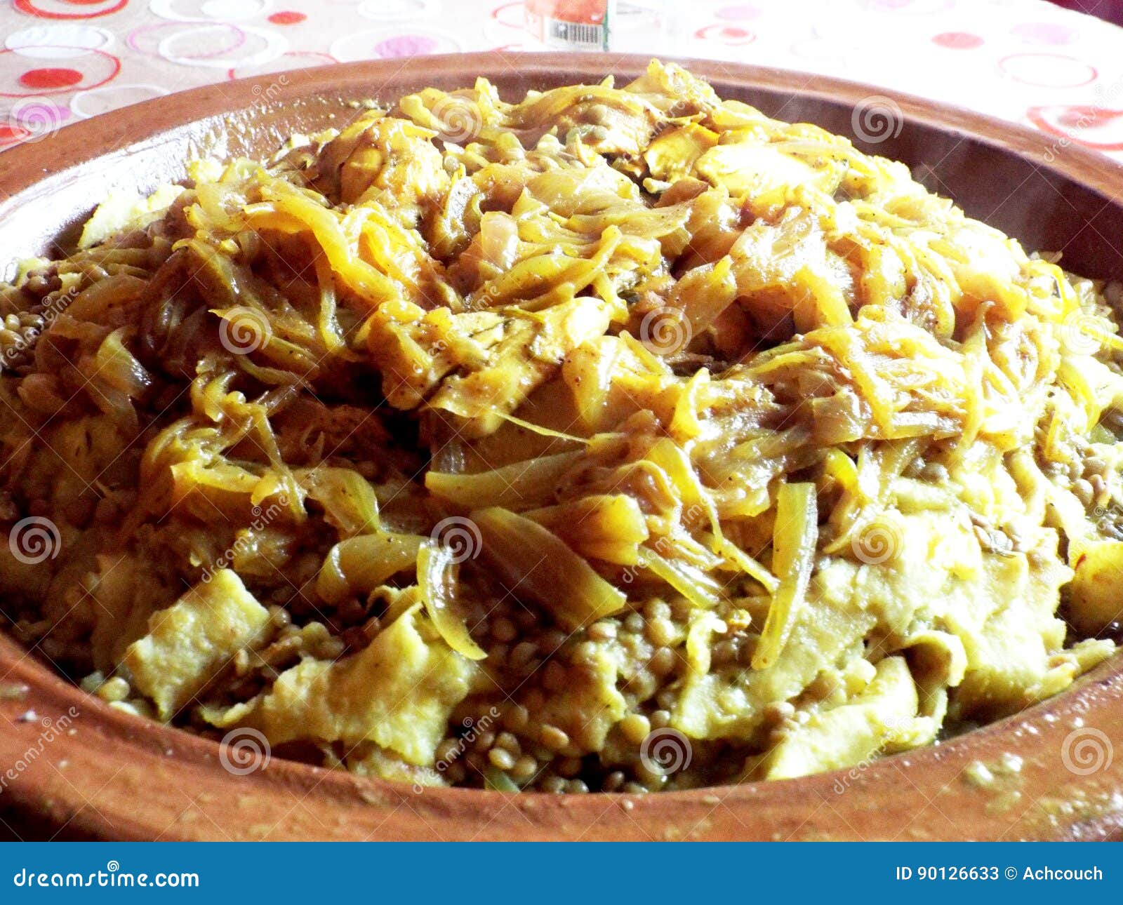 Moroccan Dish: Rfissa stock image. Image of ceramic, cooked - 90126633