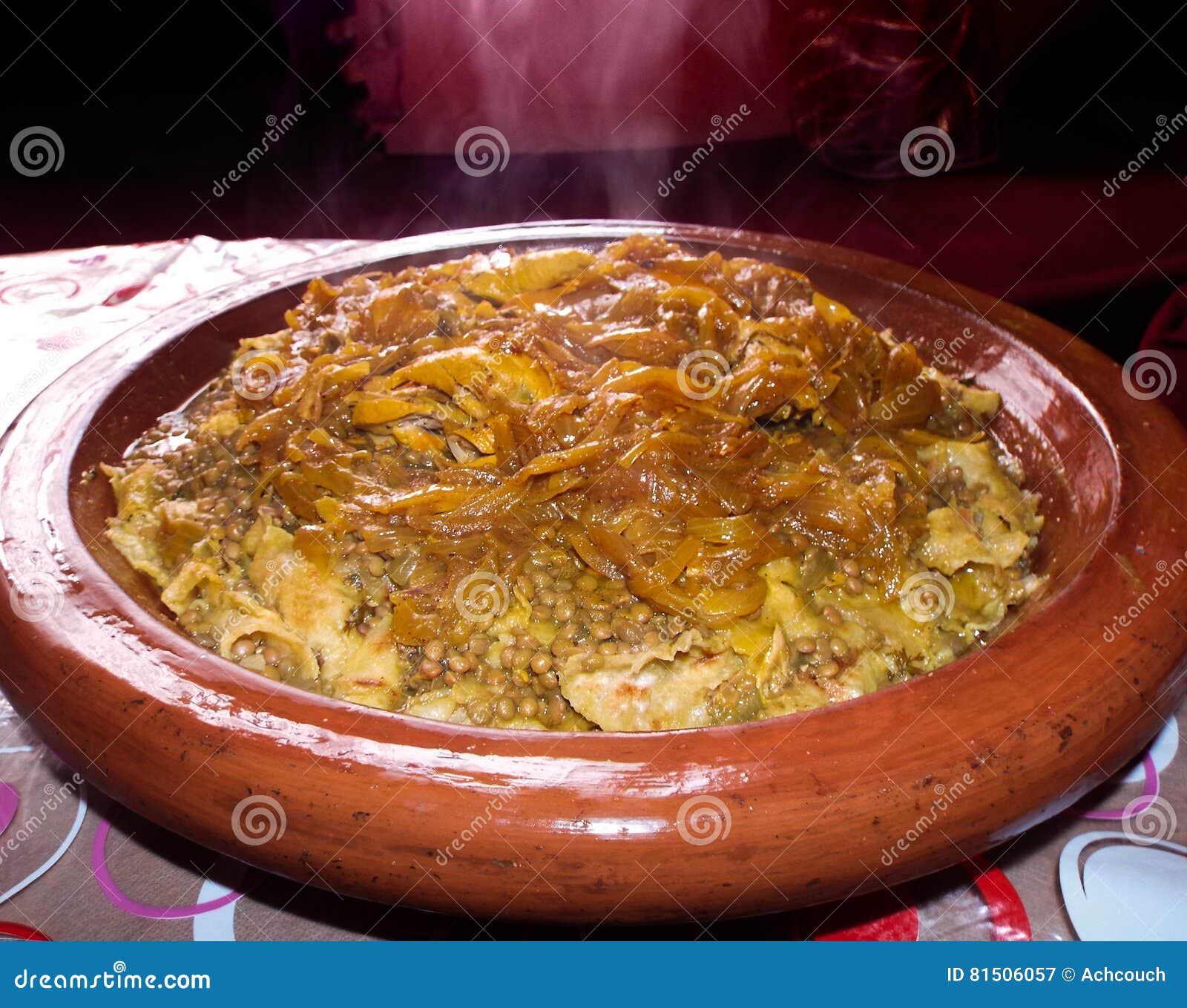 Moroccan Dish: Rfissa stock image. Image of bowl, people - 81506057