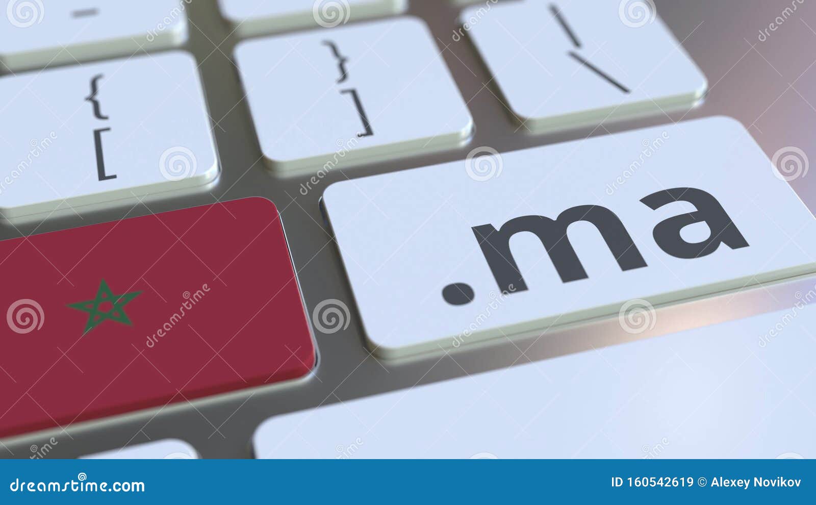Moroccan Domain .ma and Flag of Morocco on the Buttons on the Computer ...