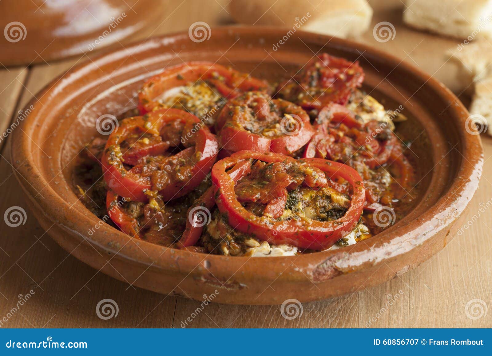 Moroccan Fish Tagine with Chermoula Stock Image - Image of tajine ...